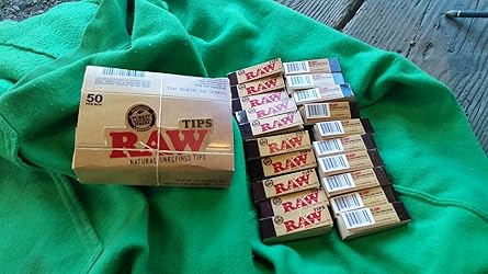 Amazon.com: Raw Rolling Papers Unbleached Filter Tips 10 Pack = 500 ...