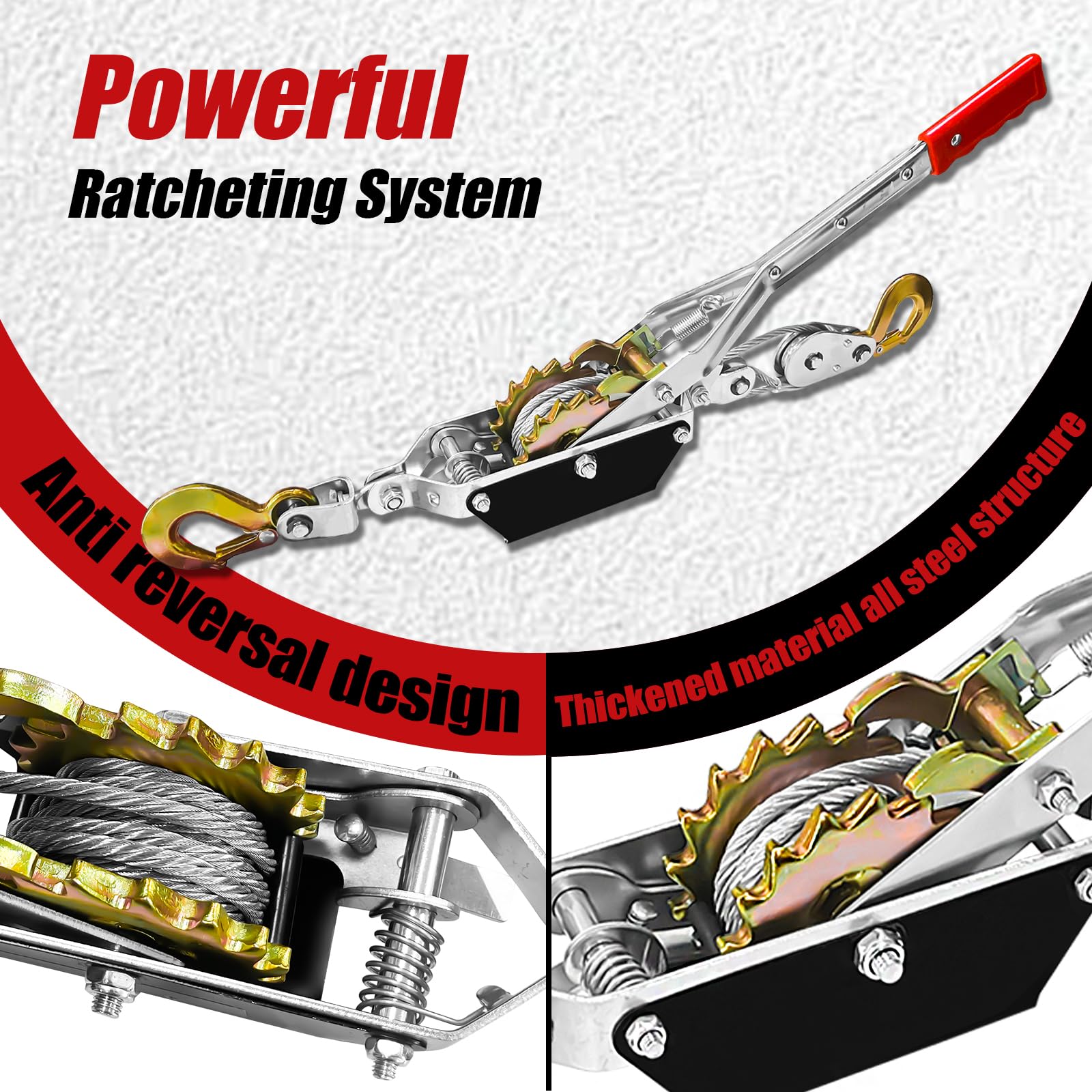 SENKEYFE Come Along Winch Heavy Duty, 2T Come Along Pulling Tool 2 ...