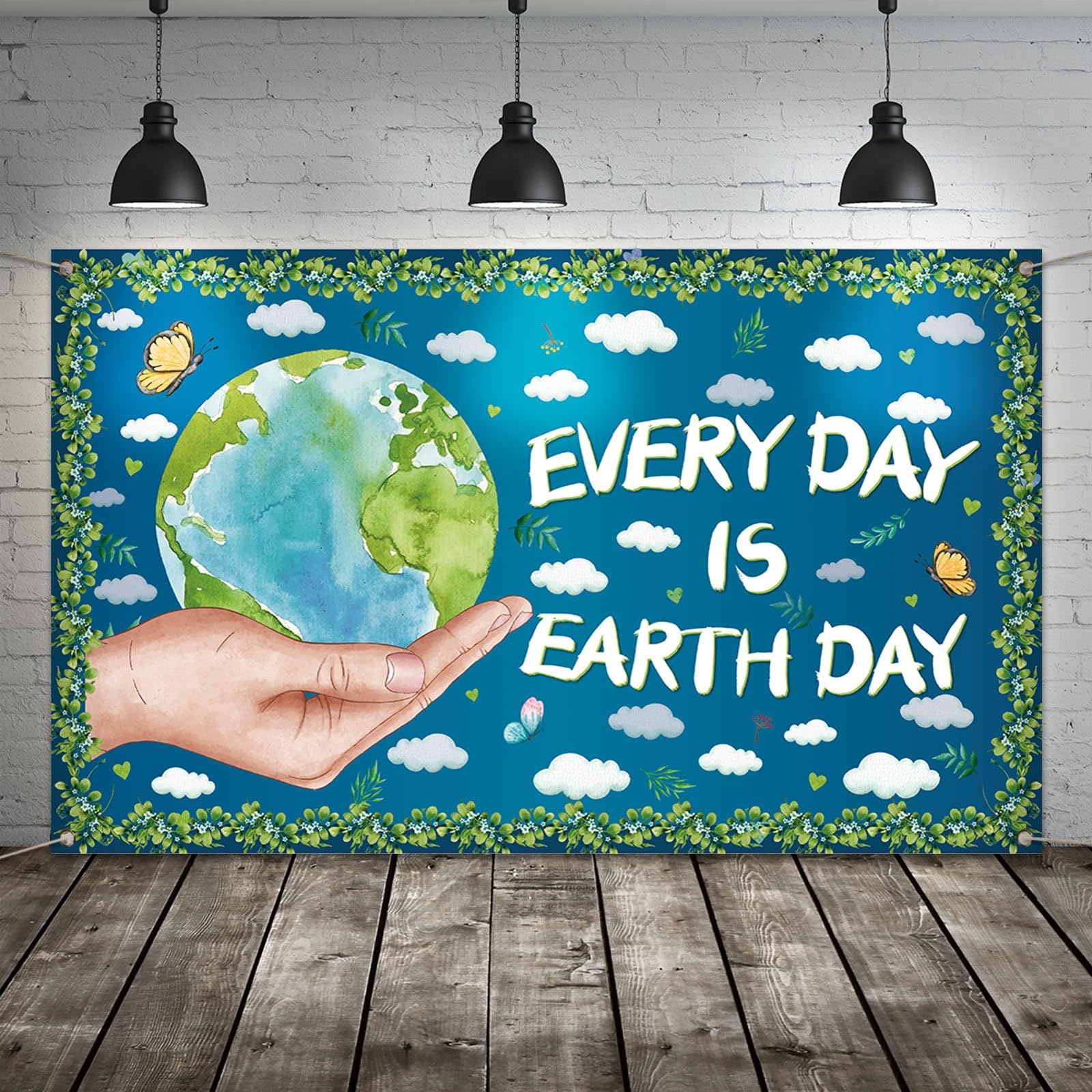 Amazon.com : Every Day is Earth Day Backdrop Earth Day Decorations ...