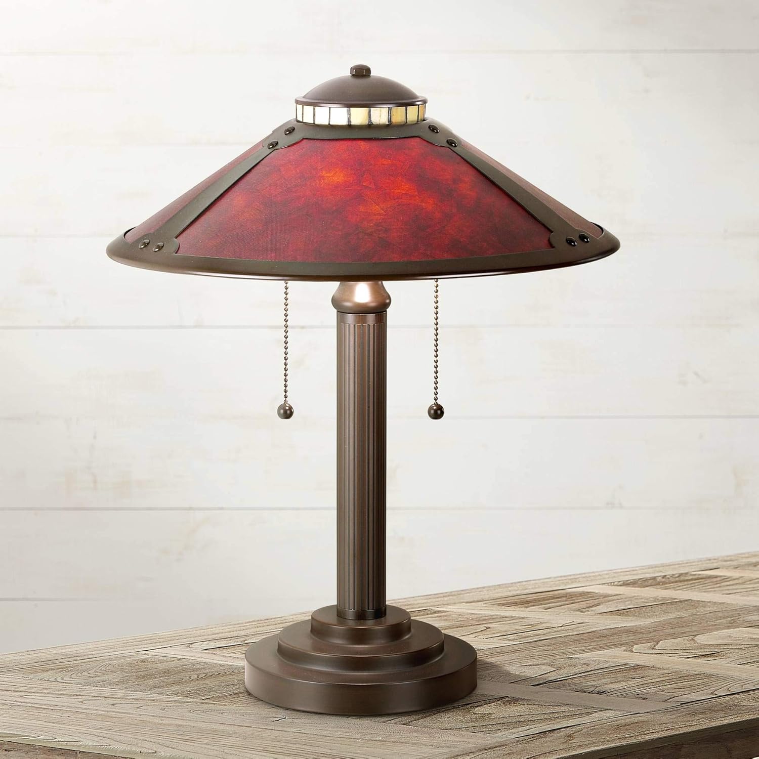 Mica Collection Mission Tiffany Style Desk Table Lamp 18 1/2" High ...