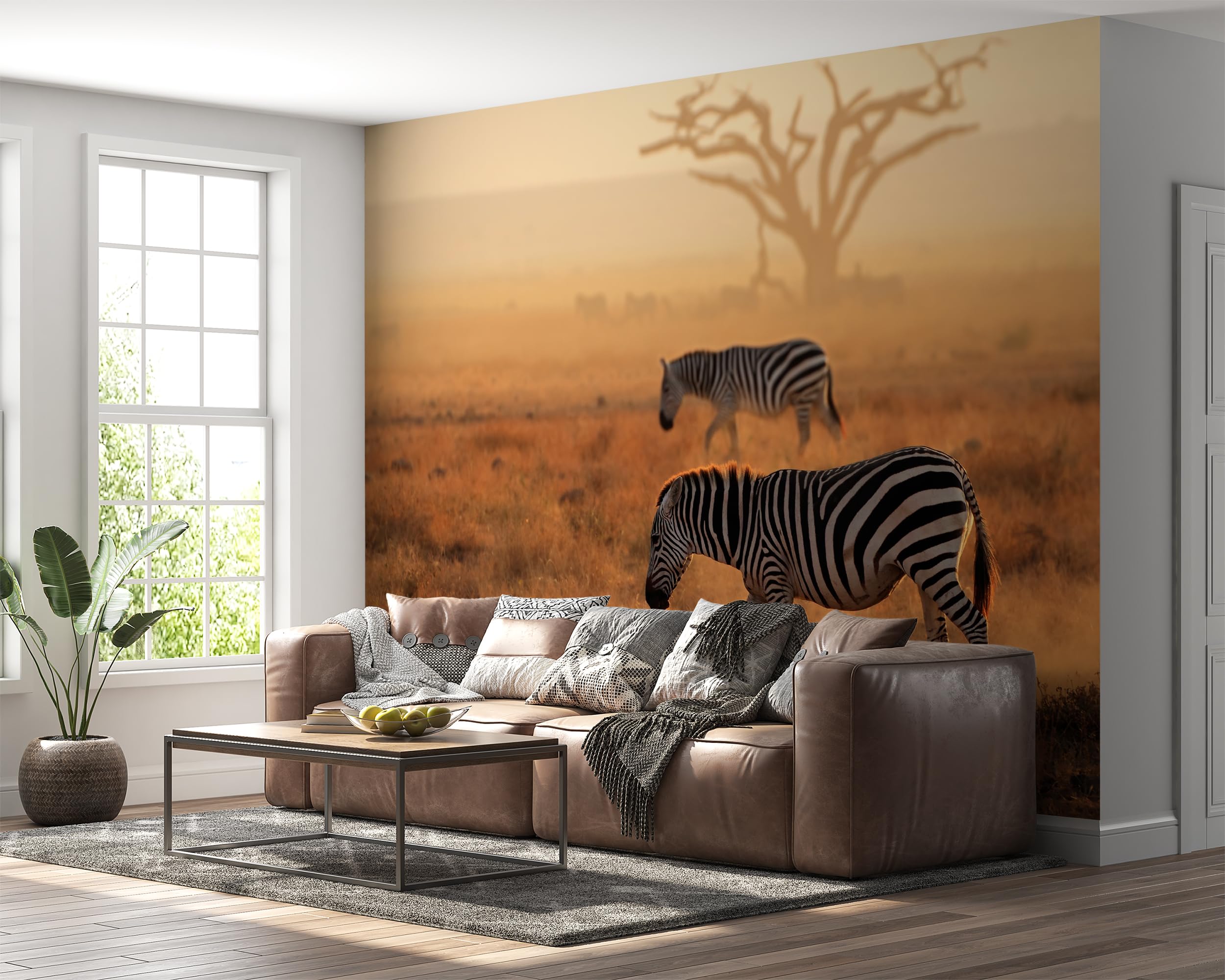 Orange Zebra Print Wallpaper