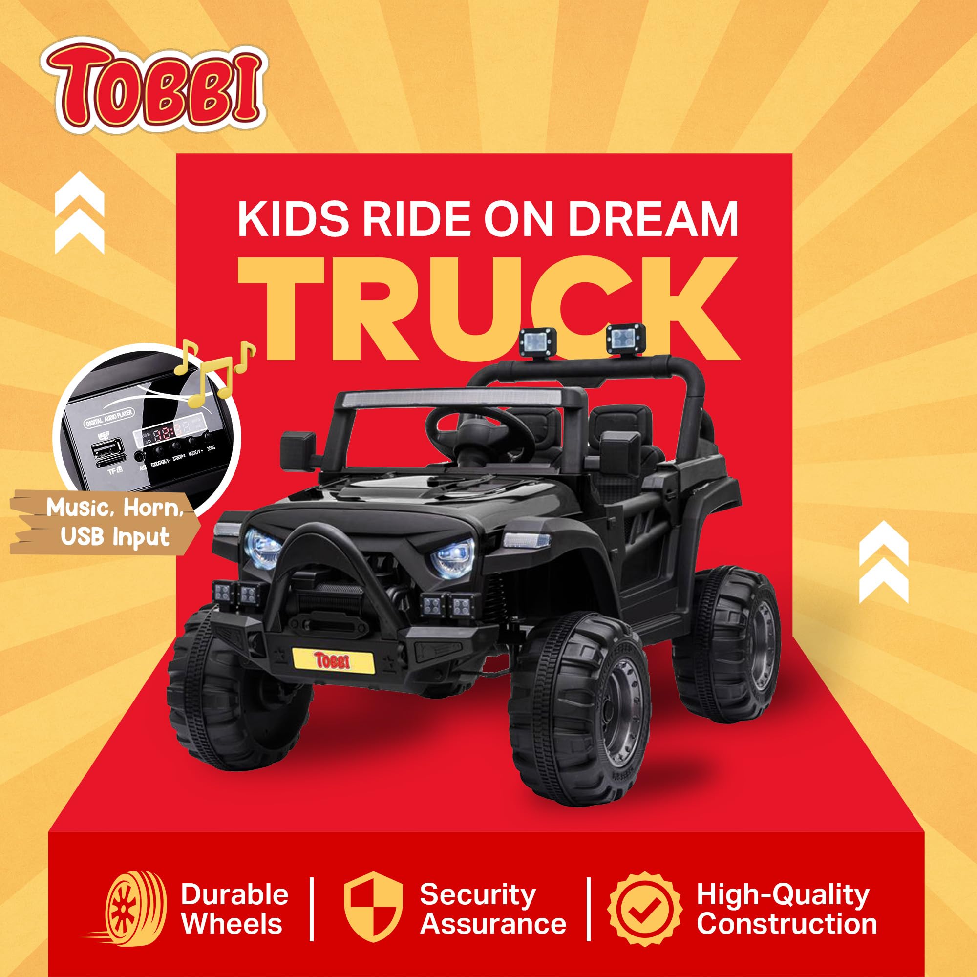 Snapklik.com : TOBBI 12v Kids Ride On Truck