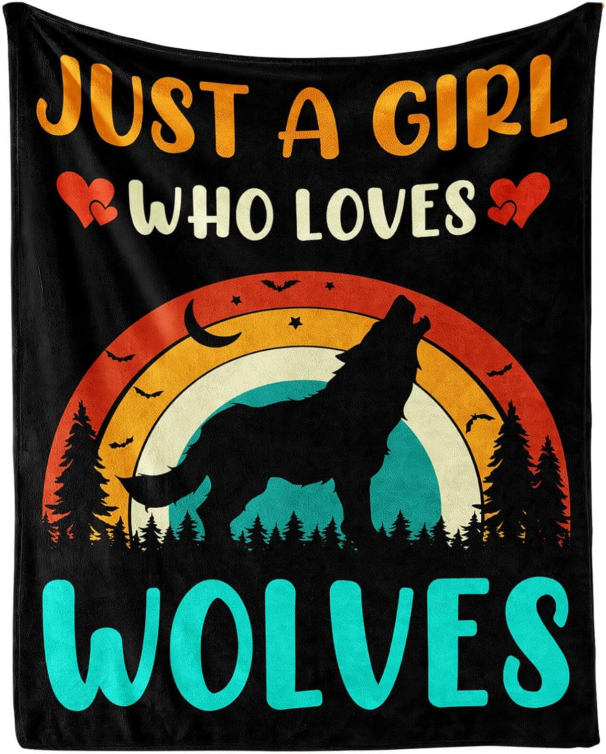 Amazon.com: CaomeiWu Wolf Throw Blanket, 50" x 40" Flannel Cool Wolves ...