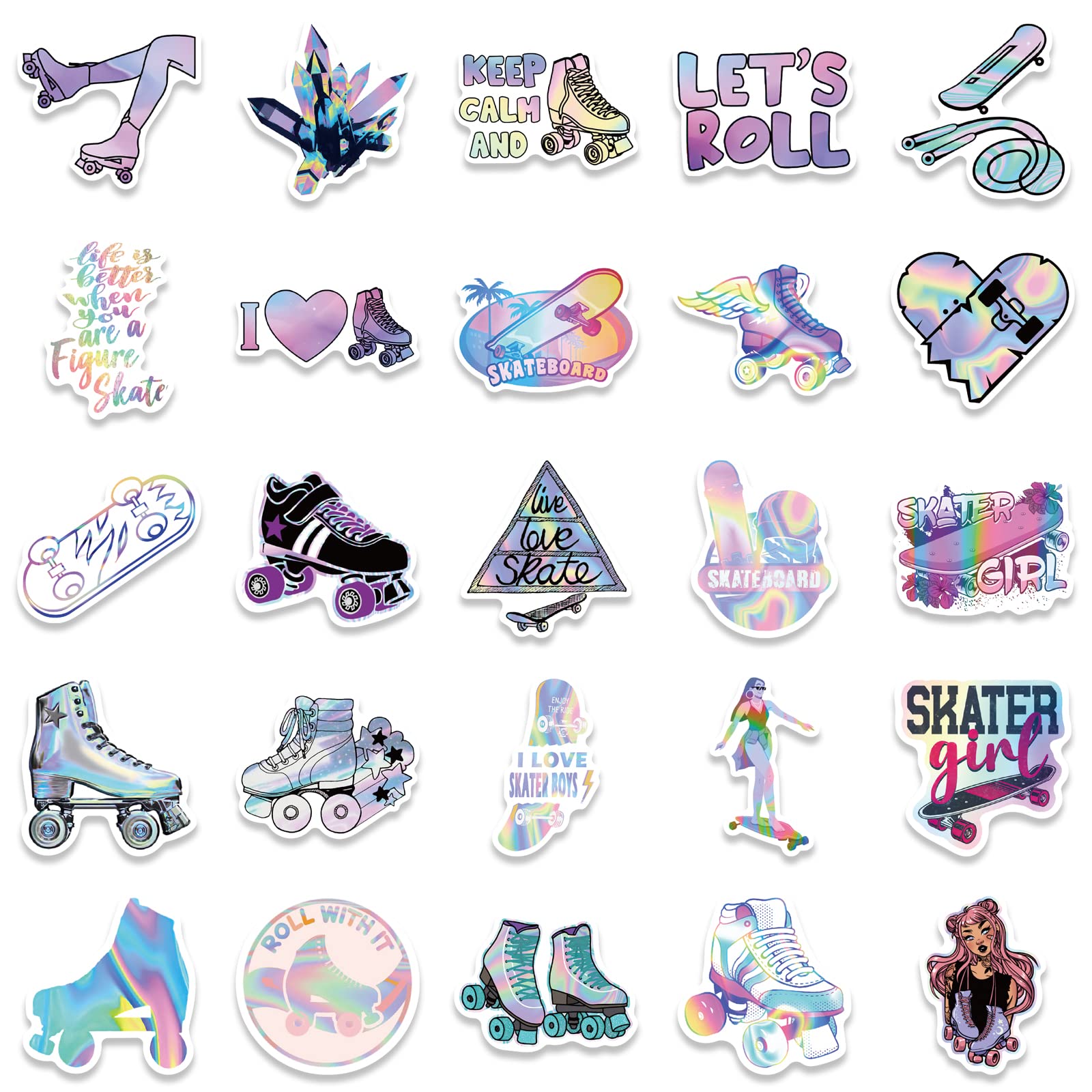 Snapklik.com : 50PCS Roller Skatie Stickers,Skater Girl Stickers,Cool ...