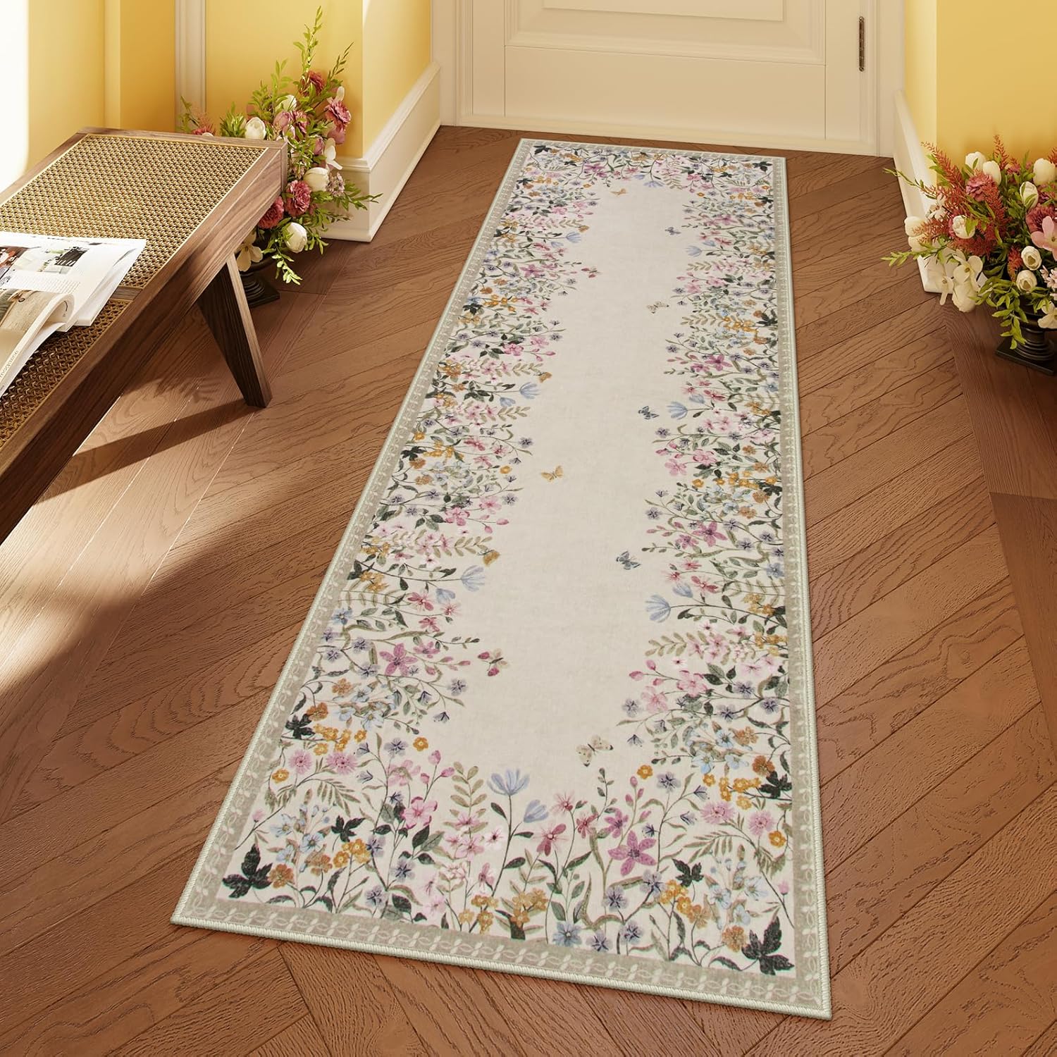 Amazon.com: Lahome Boho 2x6 Bathroom Runner Rugs Non Slip Washable ...