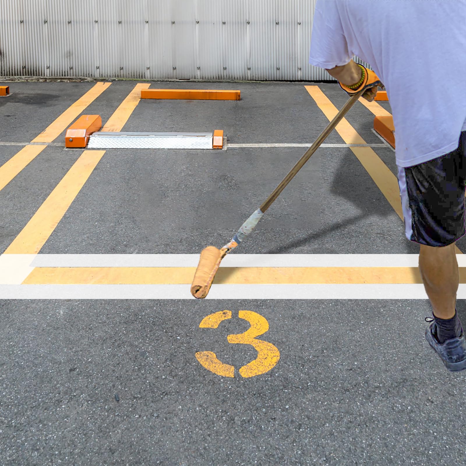 Snapklik.com : 4 X 92 Inch Parking Lot Line Stencil, Foldable Straight ...
