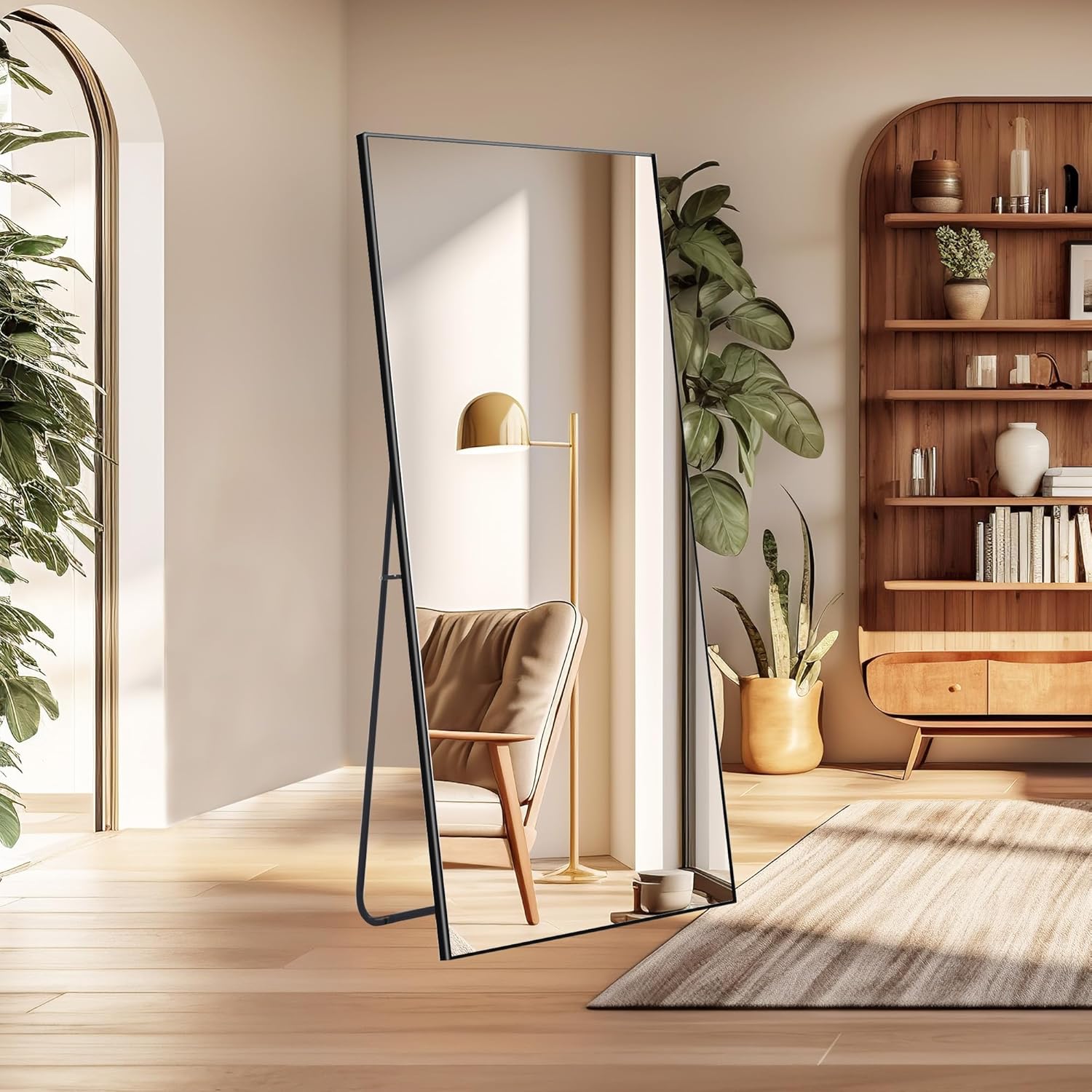 Amazon.com: Dolonm 64x21 Inch Rectangular Full Length Mirror, Aluminum ...