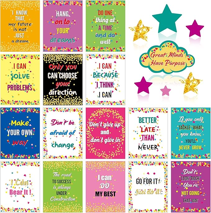 Amazon.com: Dorgua 23Pcs Growth Mindset Posters Bulletin Board ...