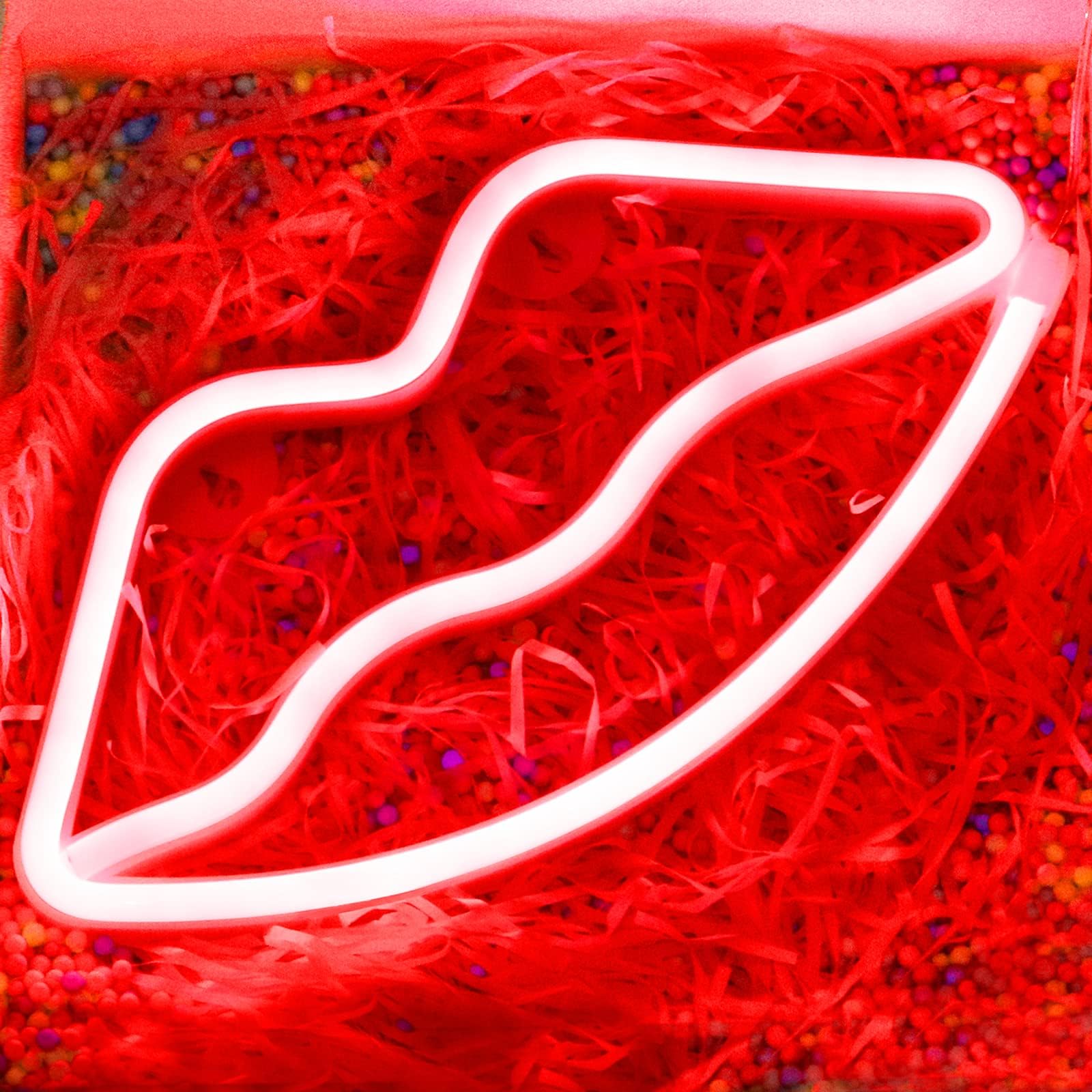 Amazon.com: LED Red Lip Neon Light, Cute Neon Lip Sign, Room Decor ...