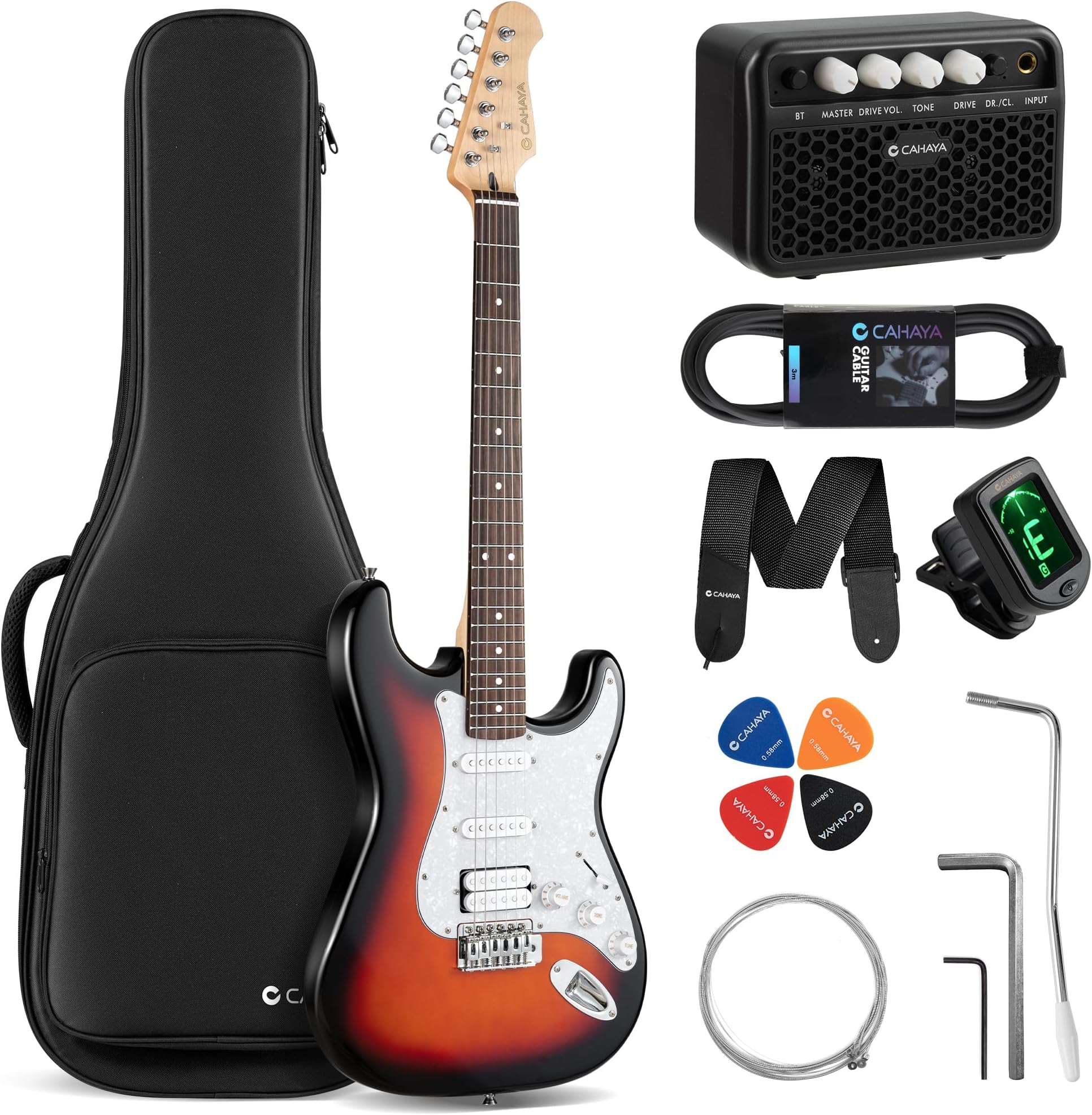 Amazon.com: CAHAYA Electric Guitar Kit 39in - Full Size Electric Guitar ...