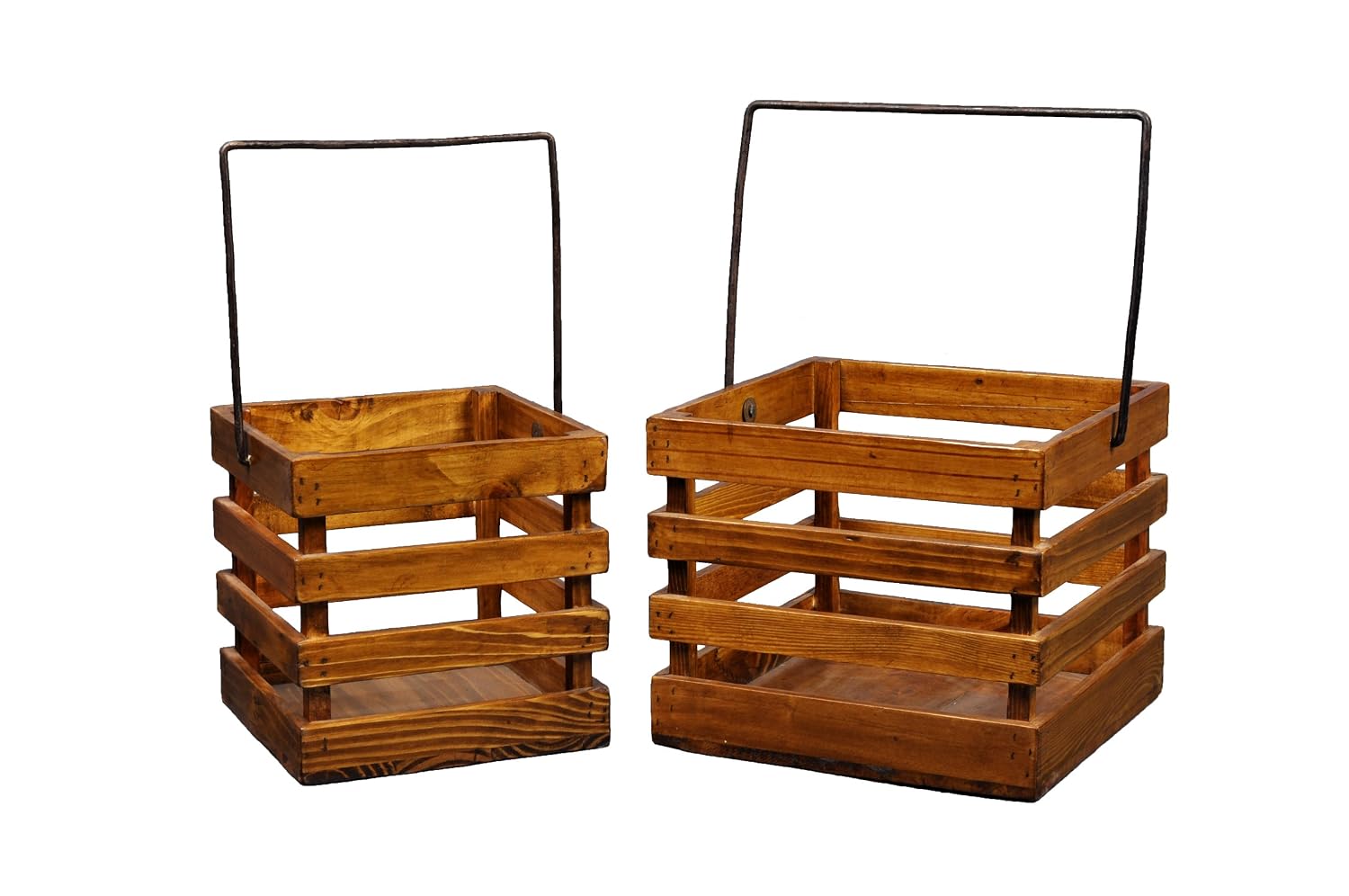 Buy Antique Revival 2-Piece Wooden Square Caddy, Natural Finish Online ...