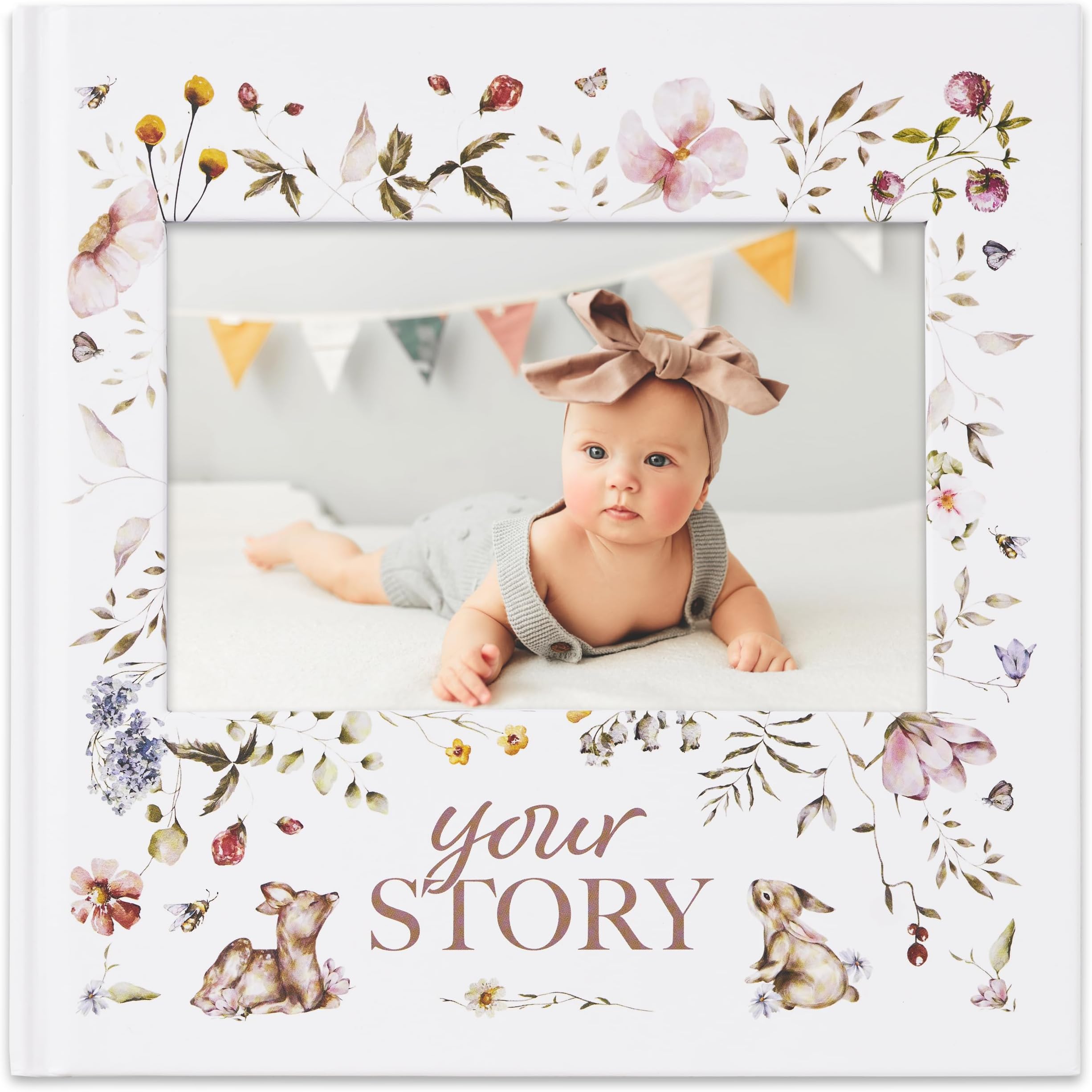 Amazon.com: Baby Book Keepsake for Girl – Baby Memory Book for Monthly ...