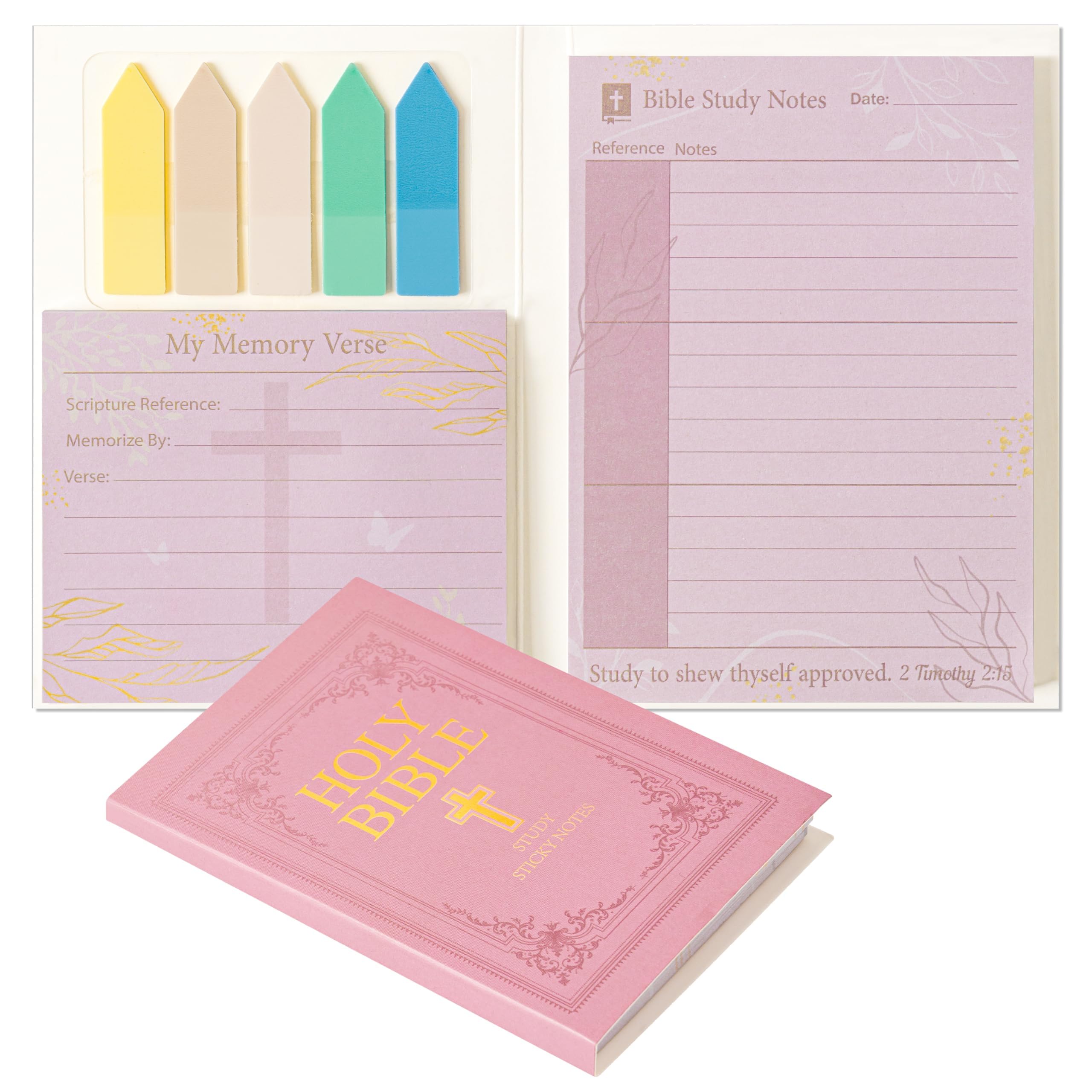 Amazon.com : L1rabe Holy Bible Study Sticky Notes, Pink Sunday School ...