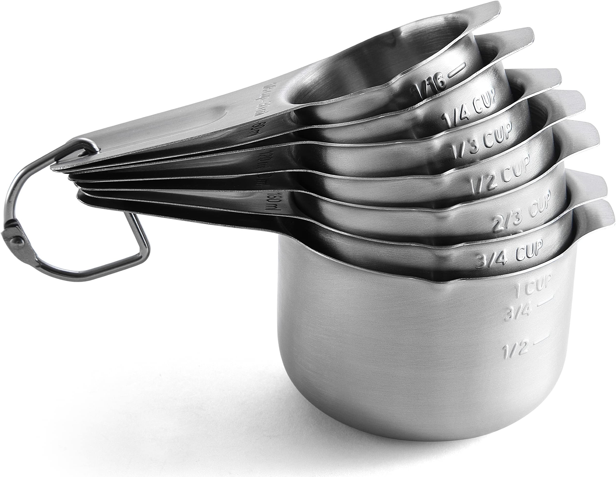 Amazon.com: Chef Pomodoro Stainless Steel Measuring Cup Set, Nested and ...