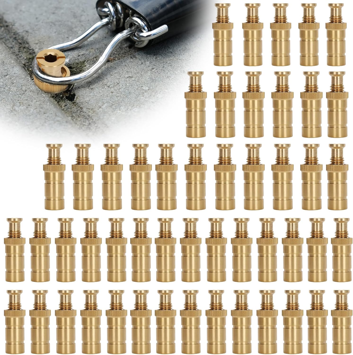 Amazon.com : Pool Cover Anchors 50 Brass Pool Cover Anchors for ...