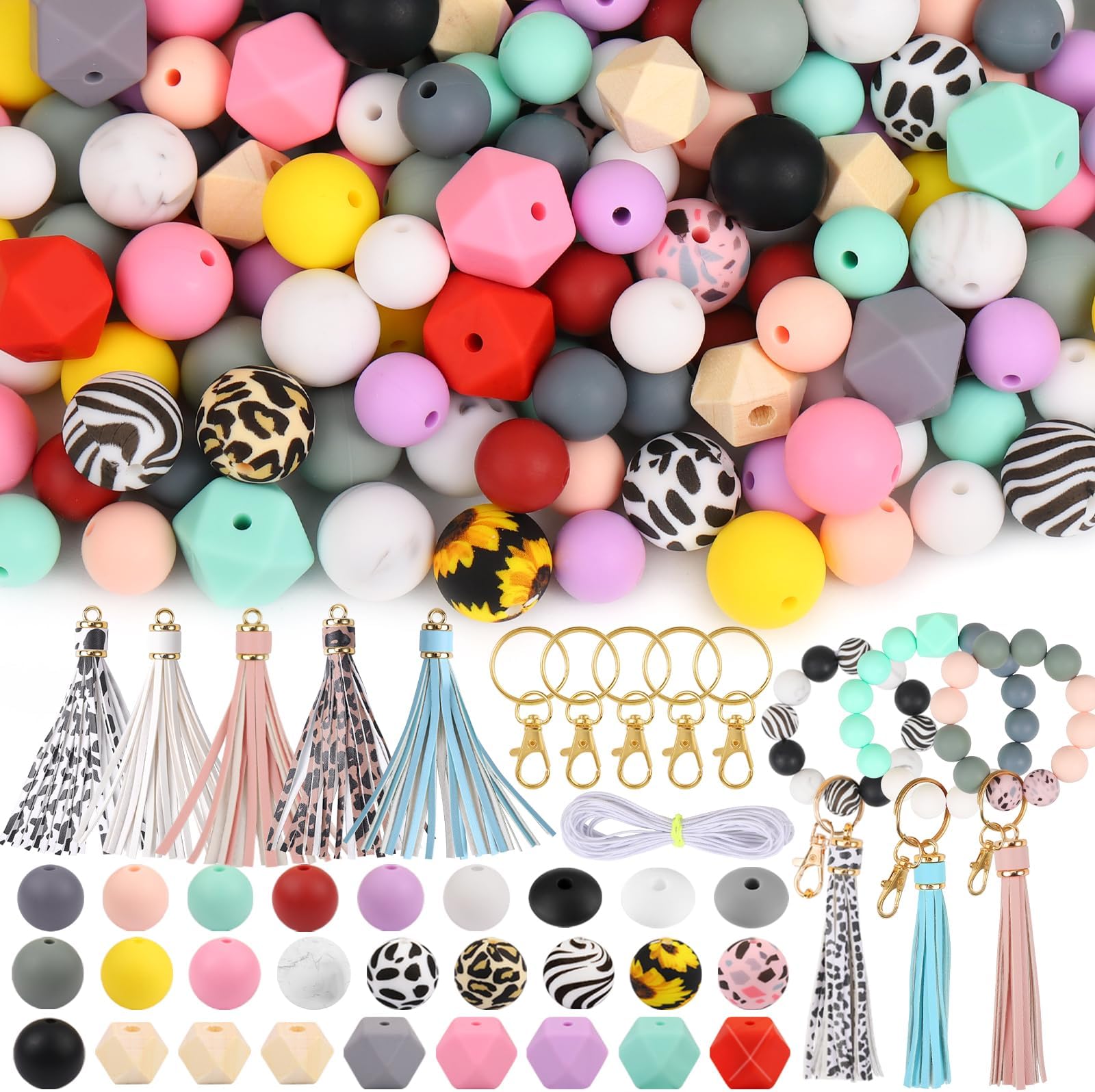 Amazon.com: OMISTAR Keychain Bars for Beads Bulk, Includign 48 Pcs ...