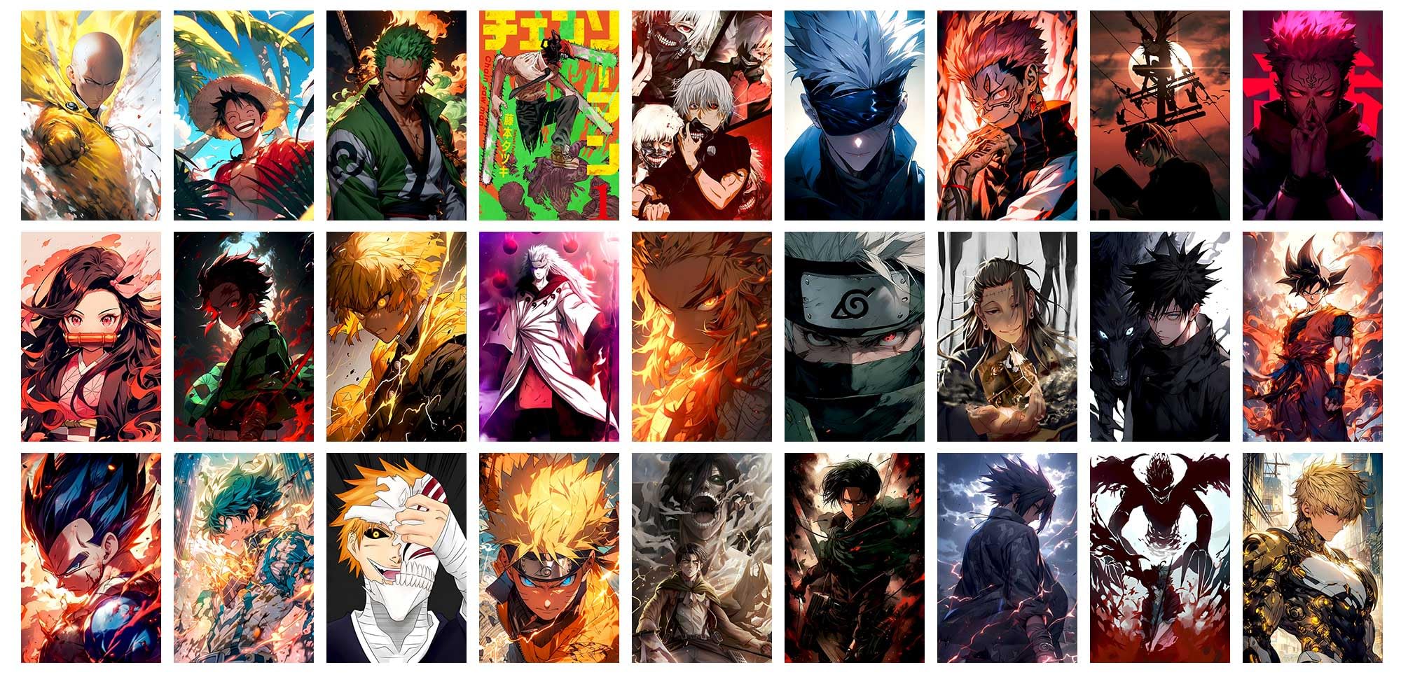Buy Anime for Wall Set Of 27 - Featuring characters from Naruto, One ...
