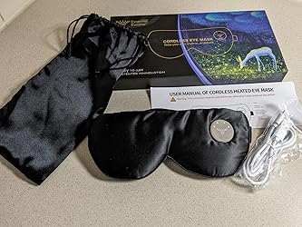 Amazon.com: Ewarmer Cordless Heated Eye mask for Dry Eyes, Real Silk Sleep Eye mask, Block Out ...