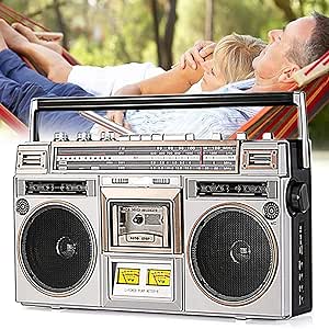 Bluetooth Retro Radio,Cassette Boombox, Bluetooth Tape Player, CD/MP3 ...