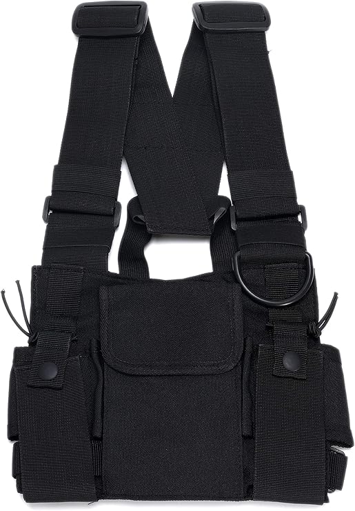 Amazon.com: Radio Chest Harness Rig Holster Pack with Front Pouches and ...
