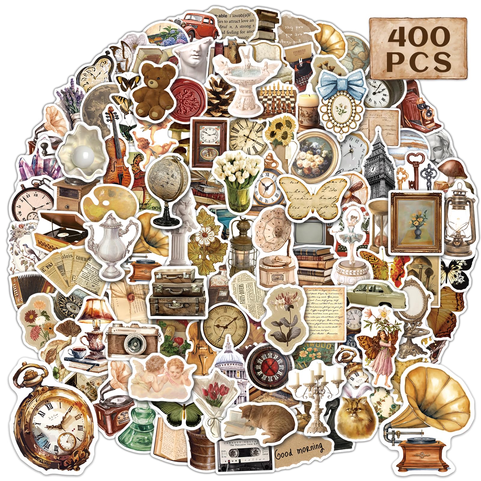 Amazon.com: HomSeon 400 PCS Vintage Stickers for Scrapbook, Aesthetic ...