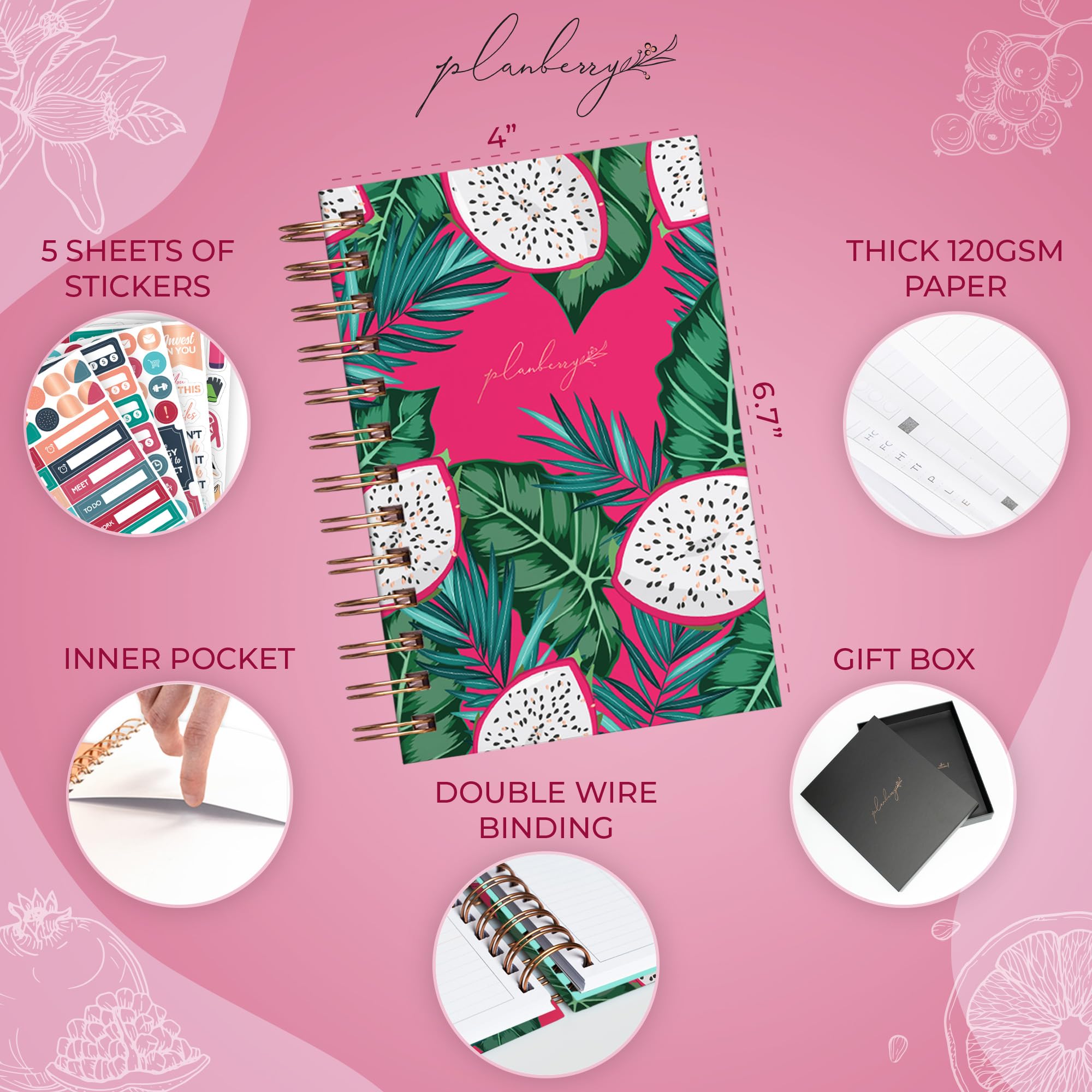 Snapklik.com : PLANBERRY Pocket Food Journal Premium Nutrition Planner ...