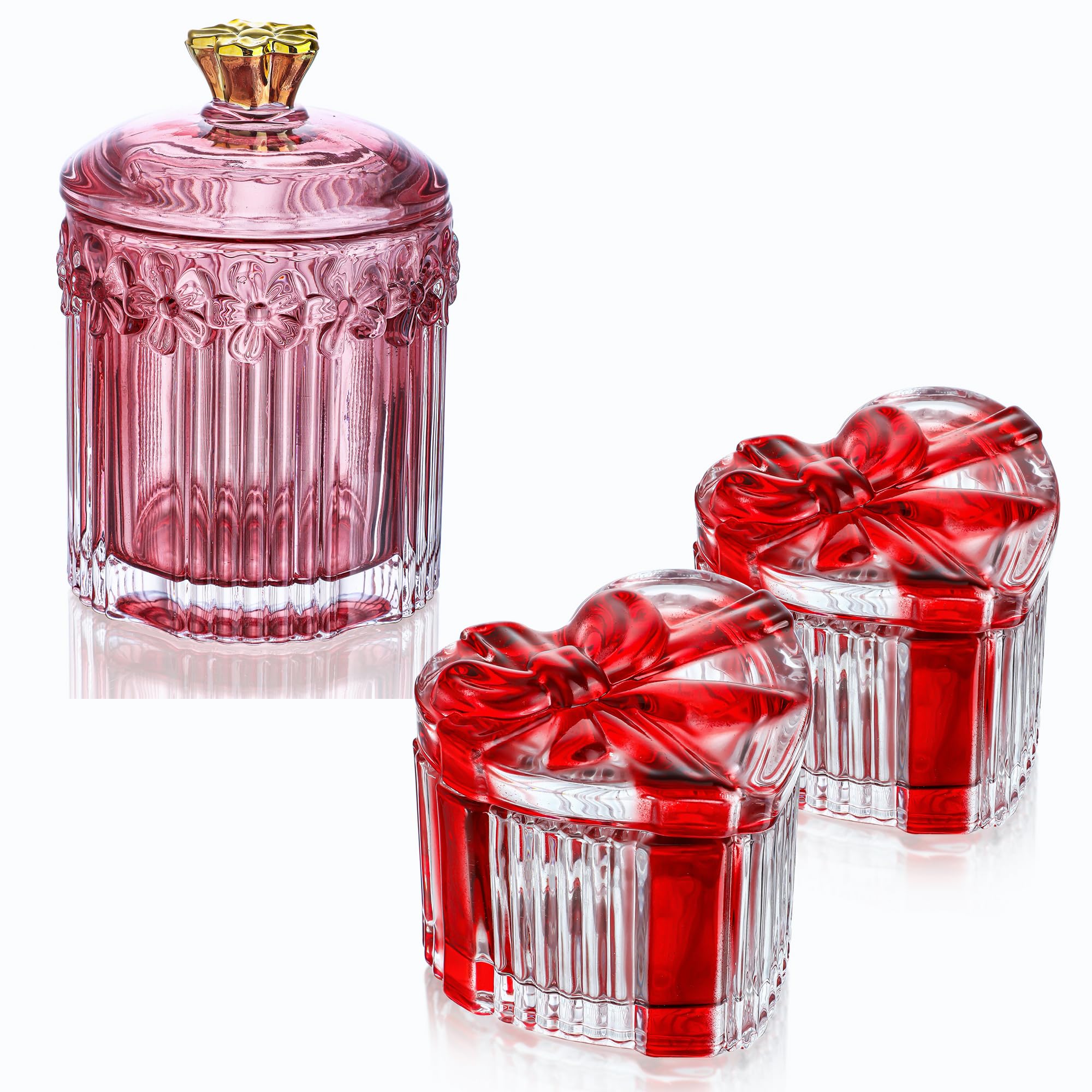 Amazon.com: kanpura glass storage bathroom pink jar wedding decor gift ...
