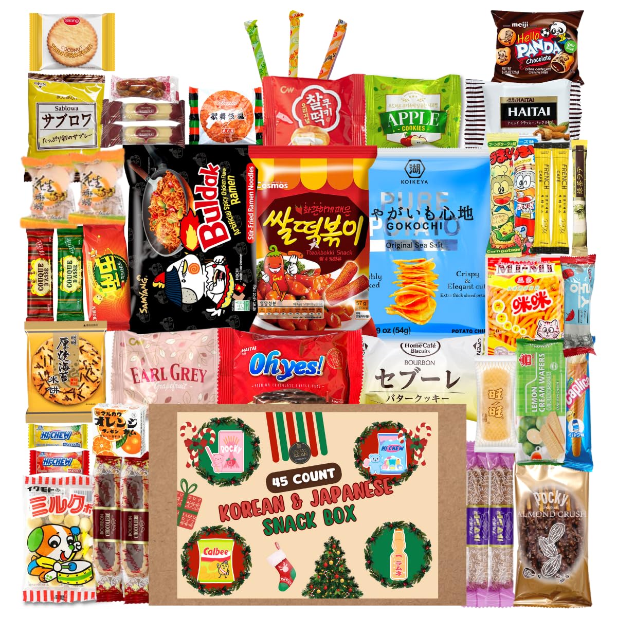 Buy Japanese Snack box with Korean snack assorted (45 Pack with English ...