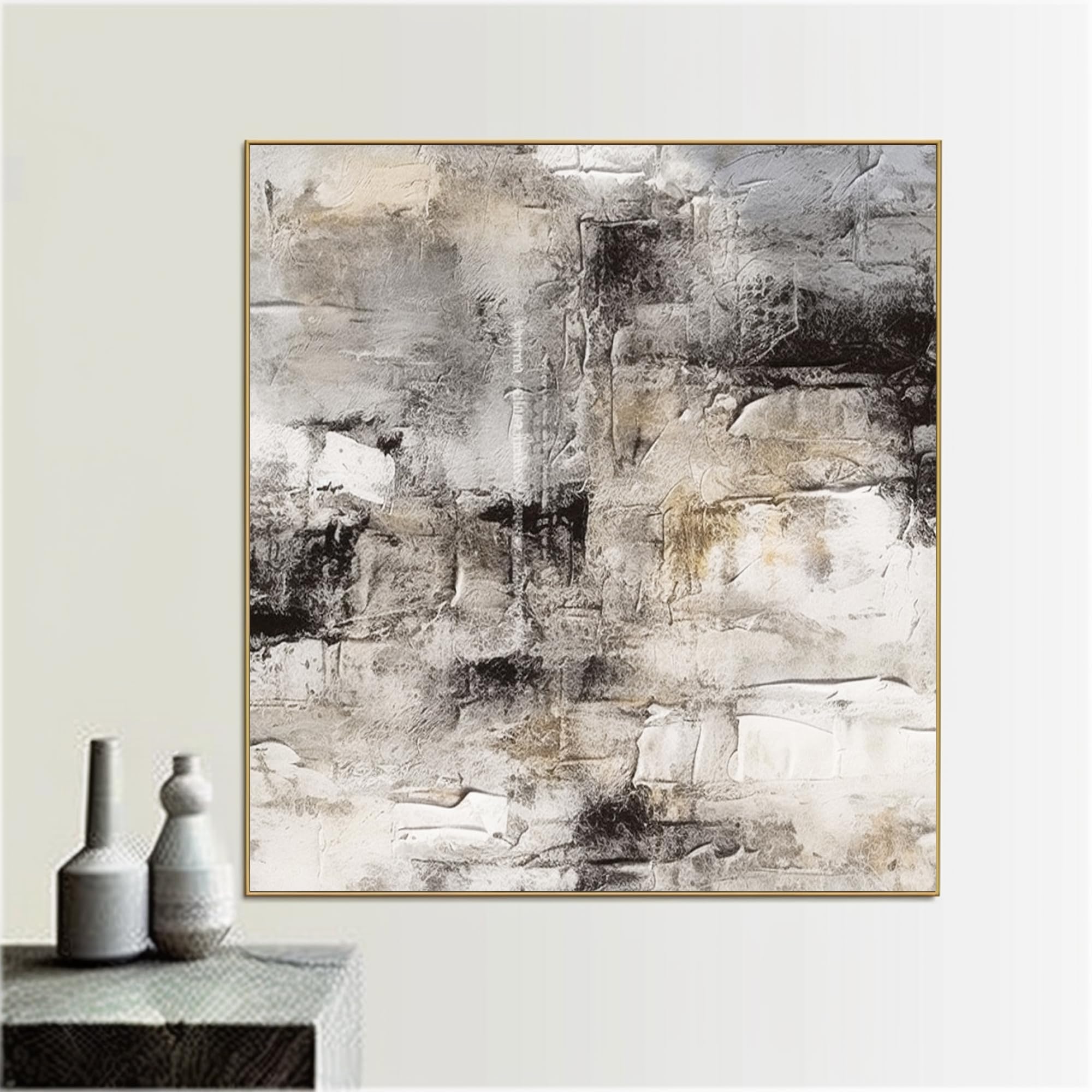 Original Texture Abstract Art Paintings Crackled Textured Art – Fadi