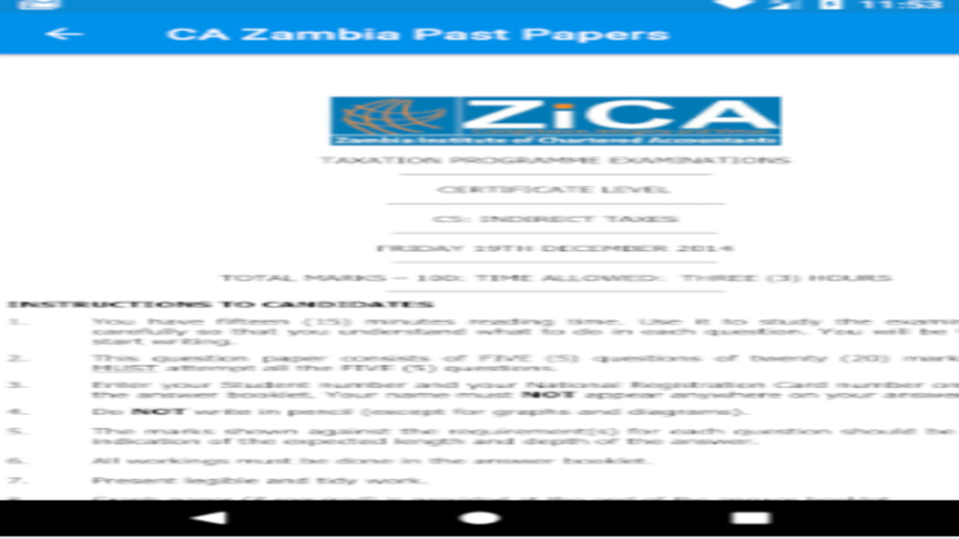C A Zambia Past Papers - App on Amazon Appstore