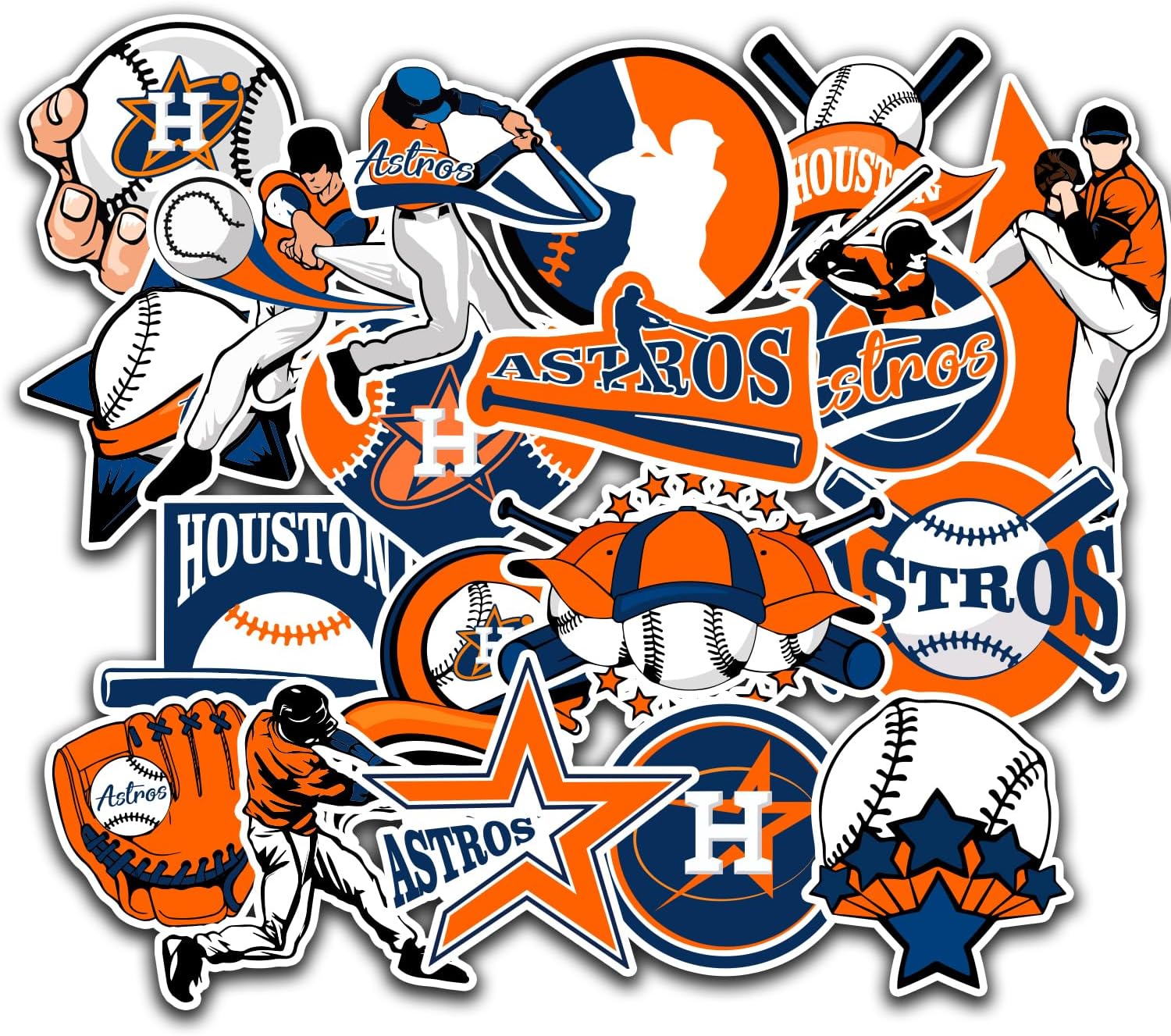 Amazon.com: 20 PCS American Baseball Stickers for Water Bottle, Laptop ...