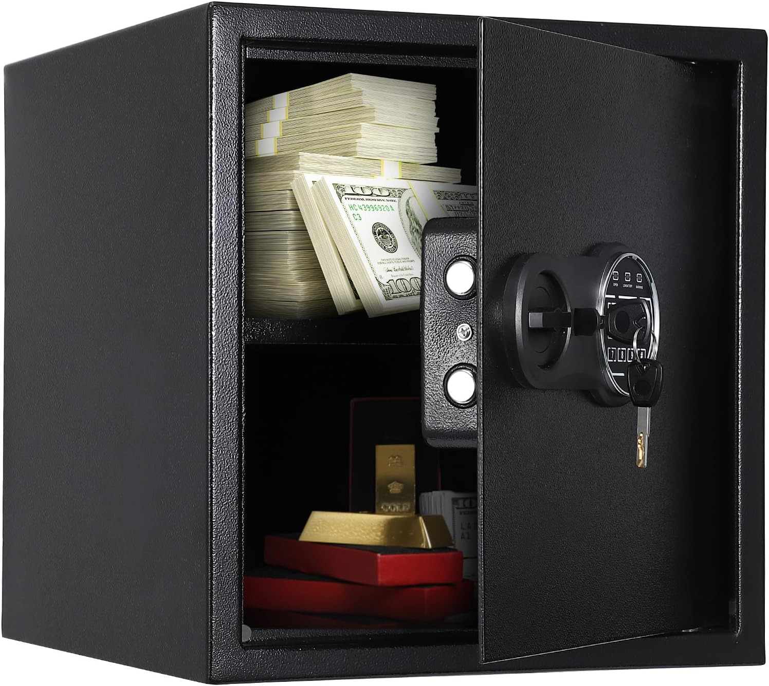 Security Safe 1.5 Cubic Feet with Digital Keypad Lock, Steel Safe with ...