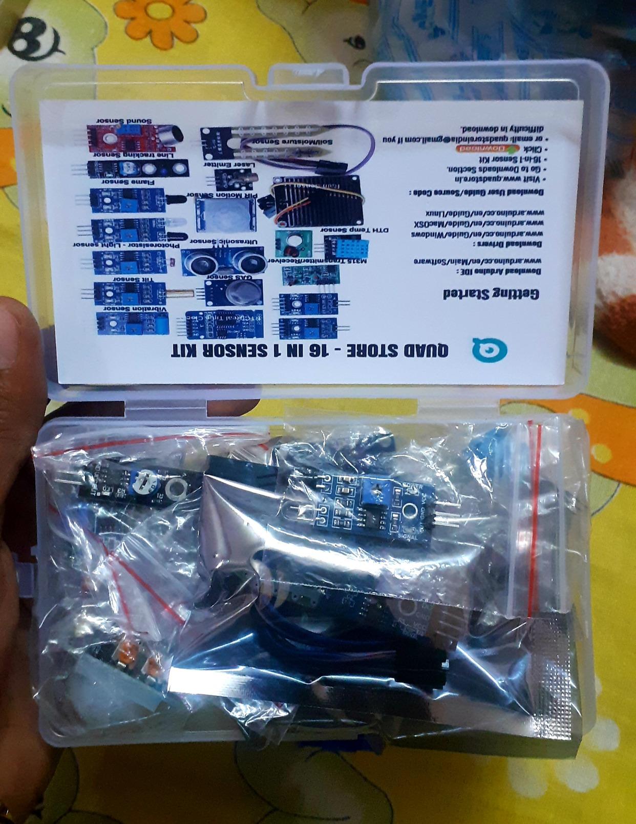 Quad Store 16 in 1 Sensor Modules Kit Compatible with Arduino Uno R3 ...