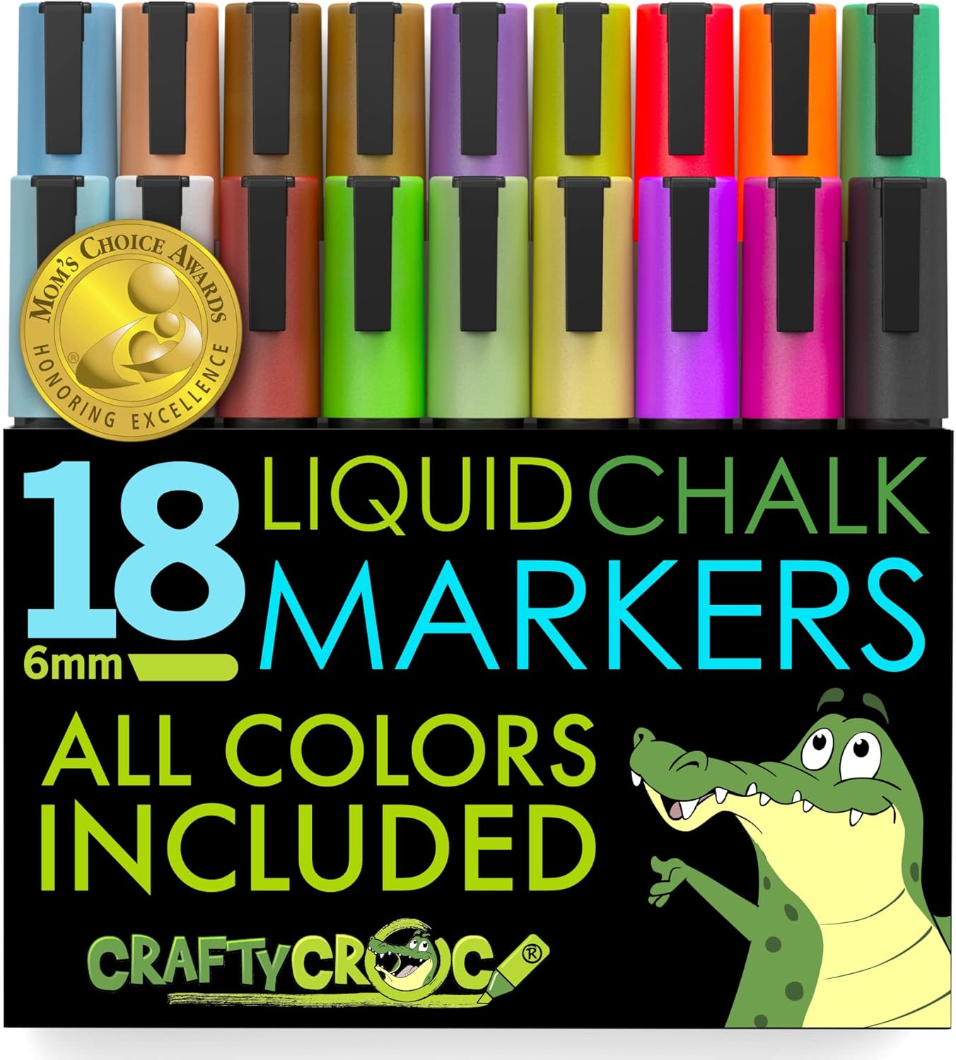 Crafty CrocMarcador de tiza líquida paquete jumbo x 18 ganador de los ...