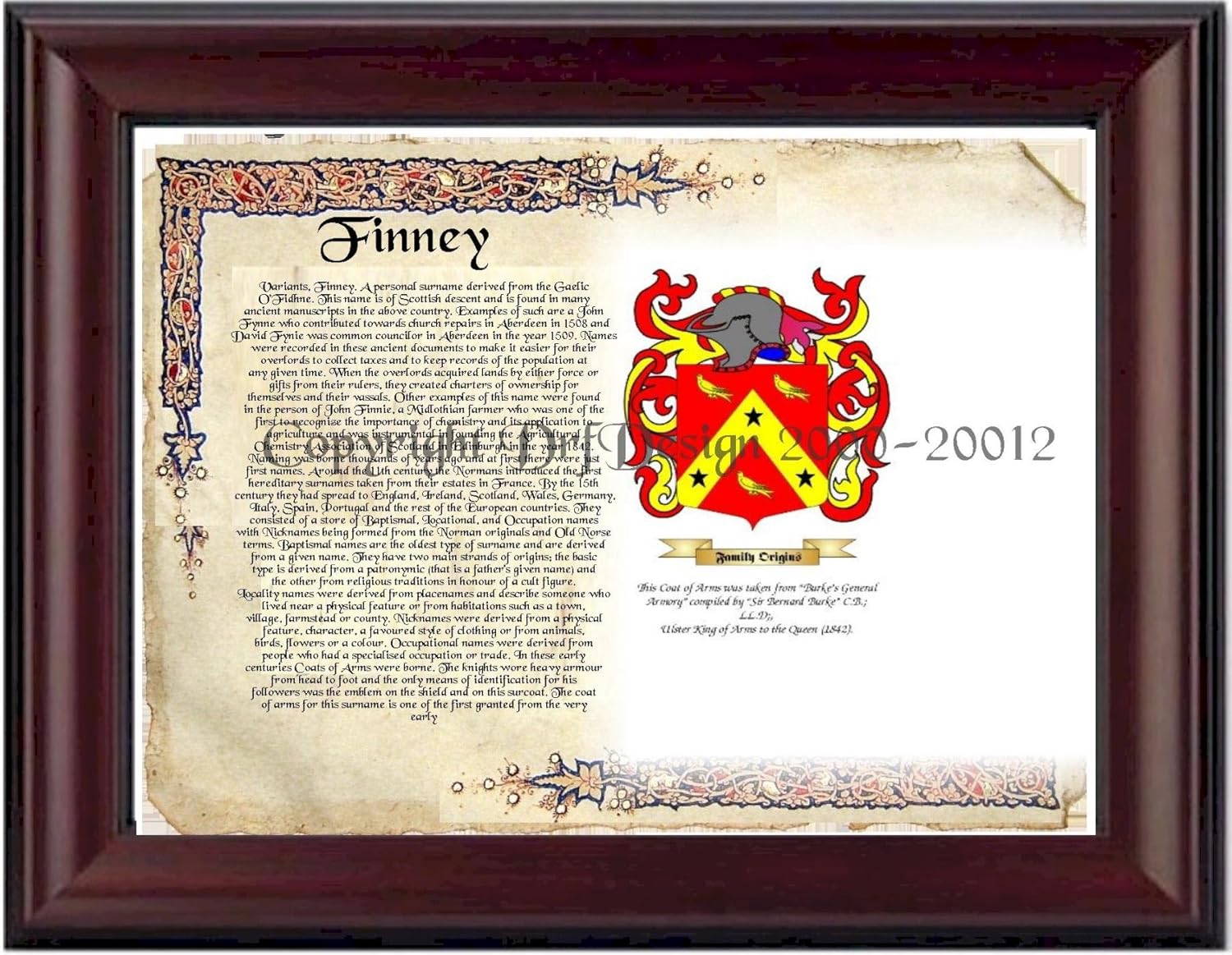 Amazon.com: Finney Coat of Arms/ Family Crest on Fine Paper and Family ...