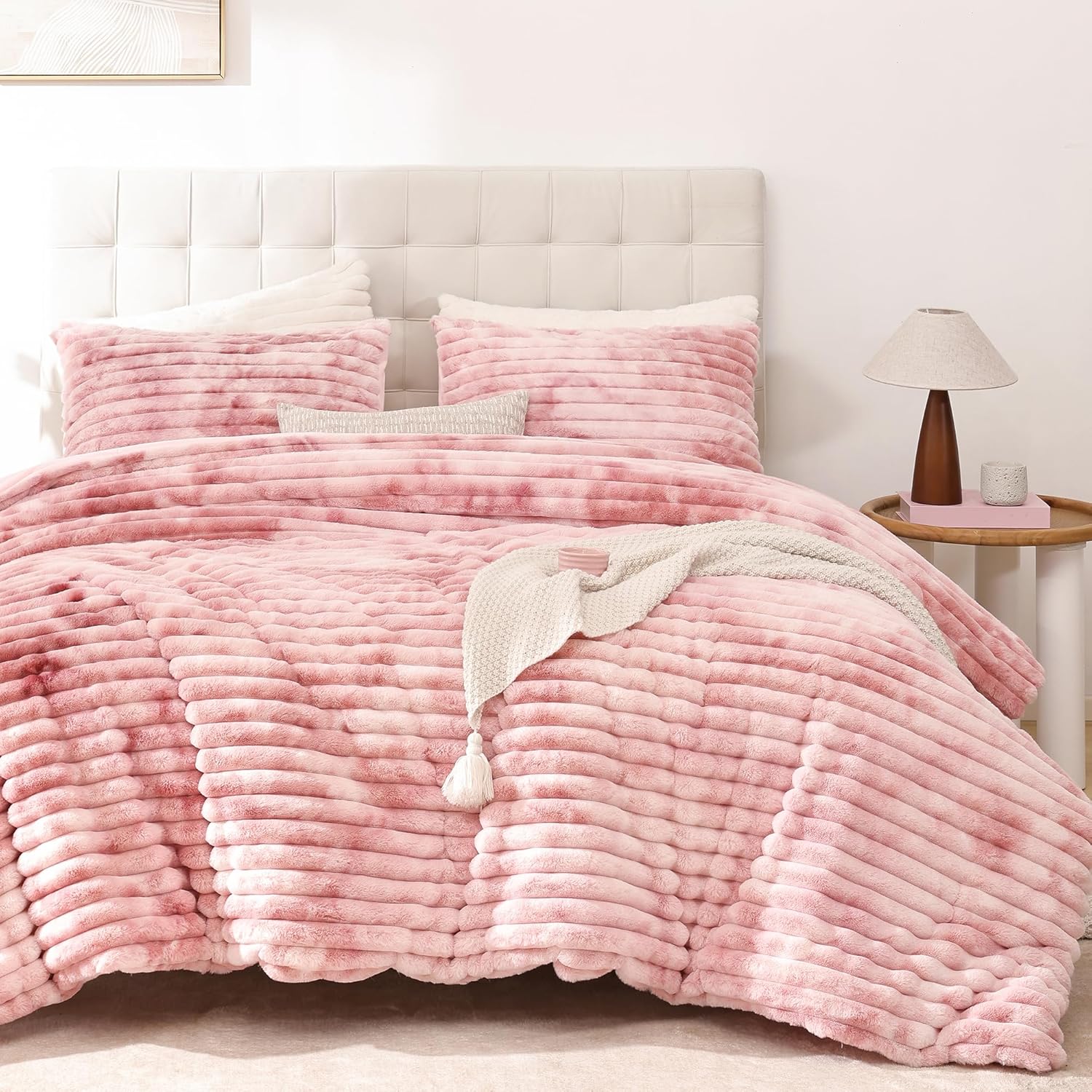 Amazon.com: Smoofy Fluffy King Size Comforter Set 3 Pieces - Tie-dye ...