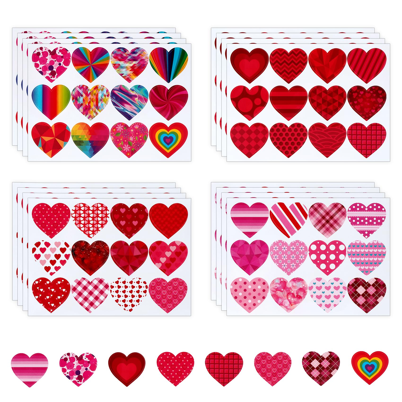 Amazon.com: Valentines Stickers, Heart Stickers, 192 PCS Valentine Day ...