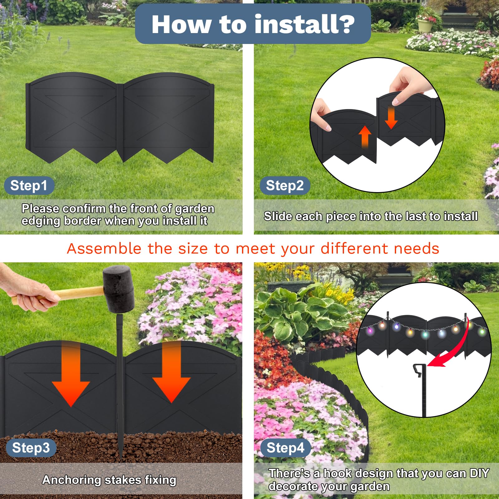 6in Black Plastic Landscape Edging