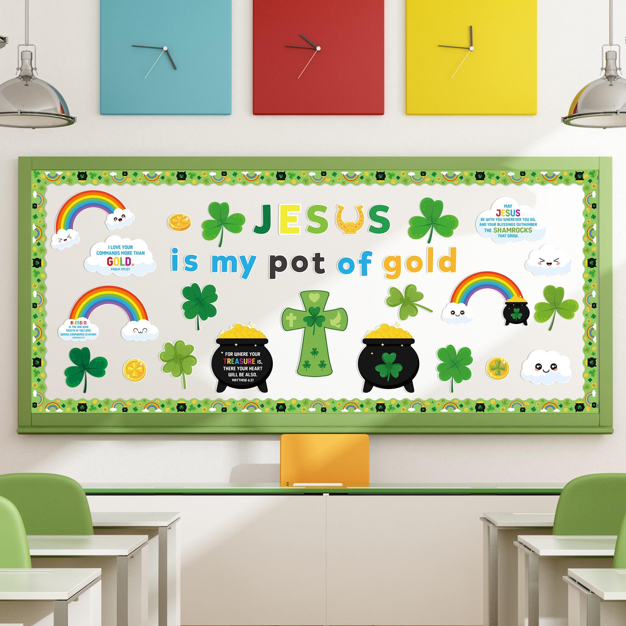 Snapklik.com : St Patricks Day Religious Bulletin Board - 123Pcs Jesus ...