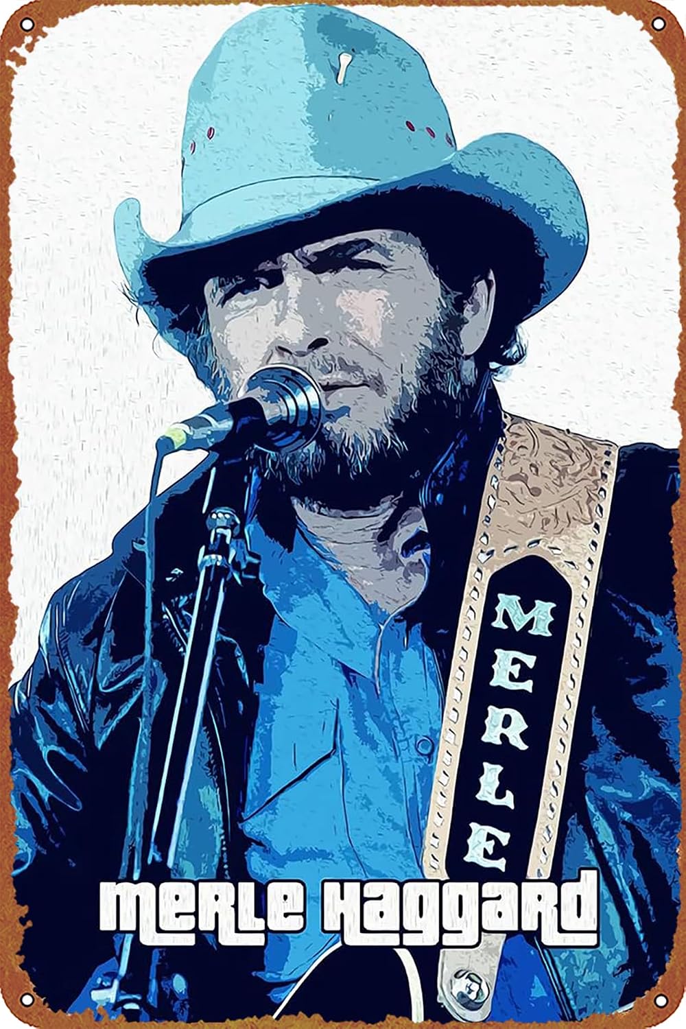 Amazon.com: Merle Haggard Music Poster Metal Tin Sign Retro Wall Signs ...