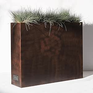JonesHouseDeco Large Garden Long Trough Planter Brown Reinforced Rectangle Plant Pot with Inner ...