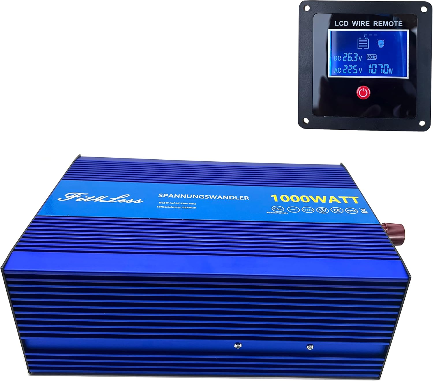 Input DC24V to Output AC230V 50Hz Pure Sine Wave Power Inverter with ...