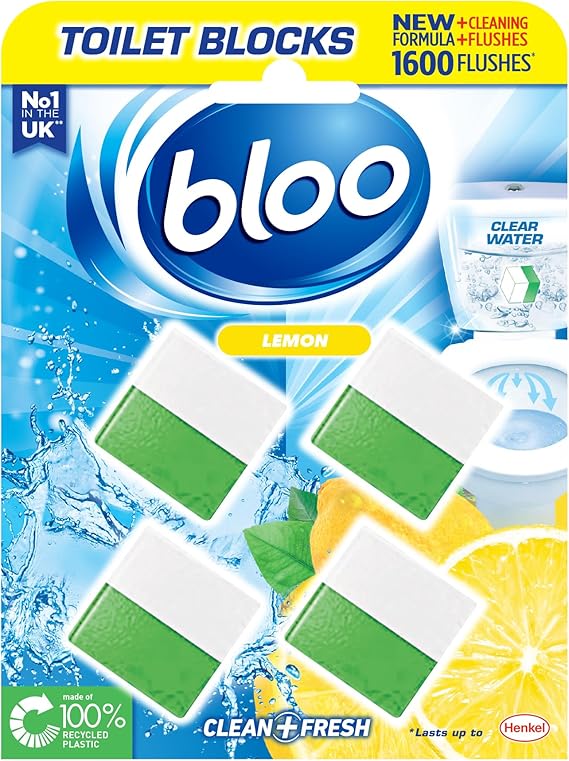 New Bloo Toilet Blocks, Pack of 4, Toilet Limescale Remover Cistern ...