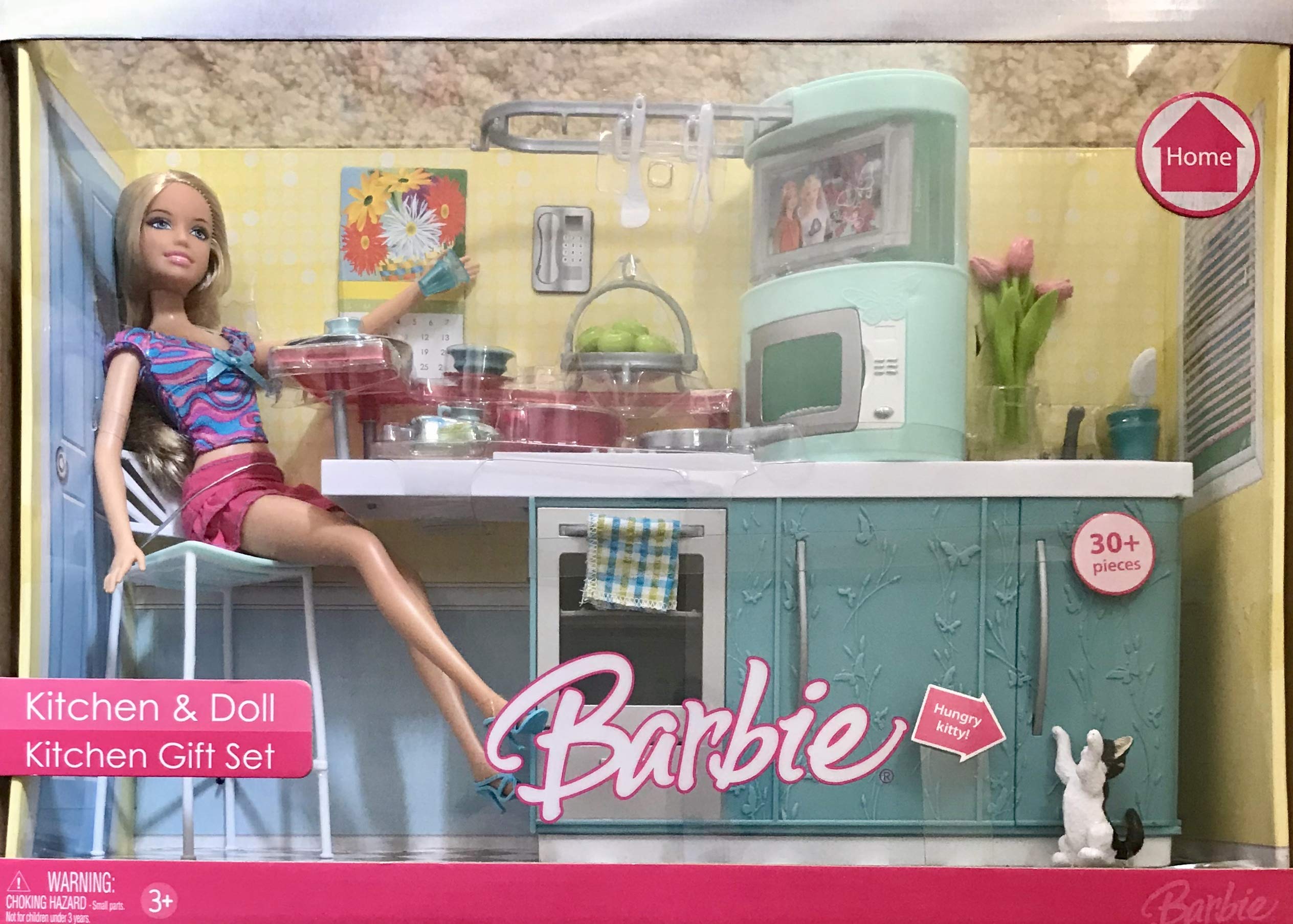 Buy Barbie Kitchen Doll Kitchen Gift Set 30+ Pieces Playset w Doll ...