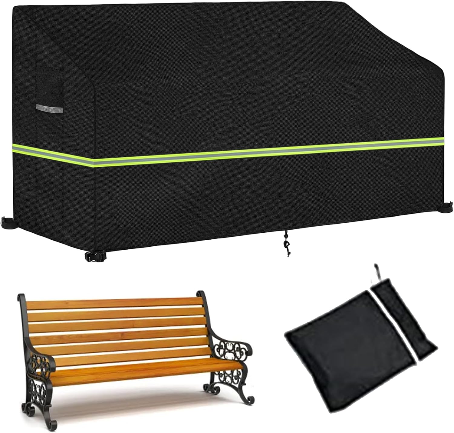 Fozuanei 2 Seater Outdoor Garden Bench Cover, Waterproof Anti-UV ...