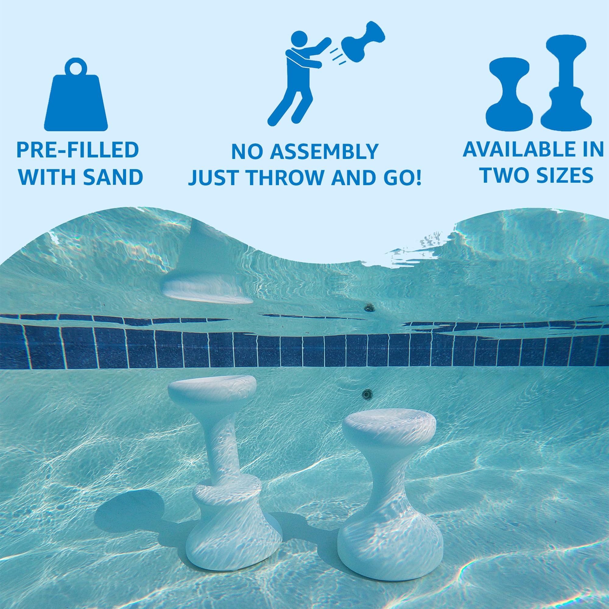 Snapklik.com : DUNNRITE Products Submersible Swim Up Barstool Pool Stool