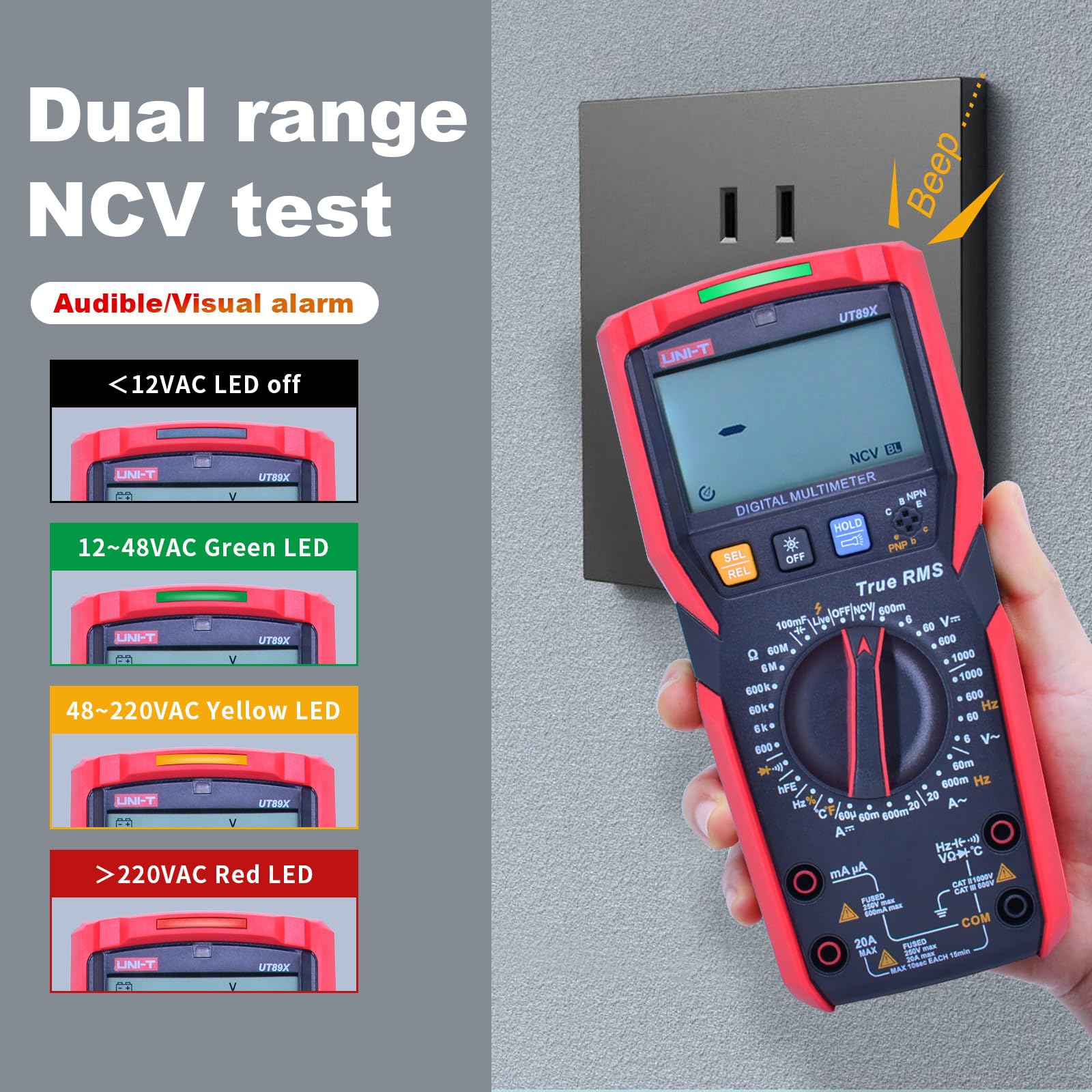 Multi Meter UNI-T UT89XD NCV Tester Digital Multimeter True RMS AC DC ...