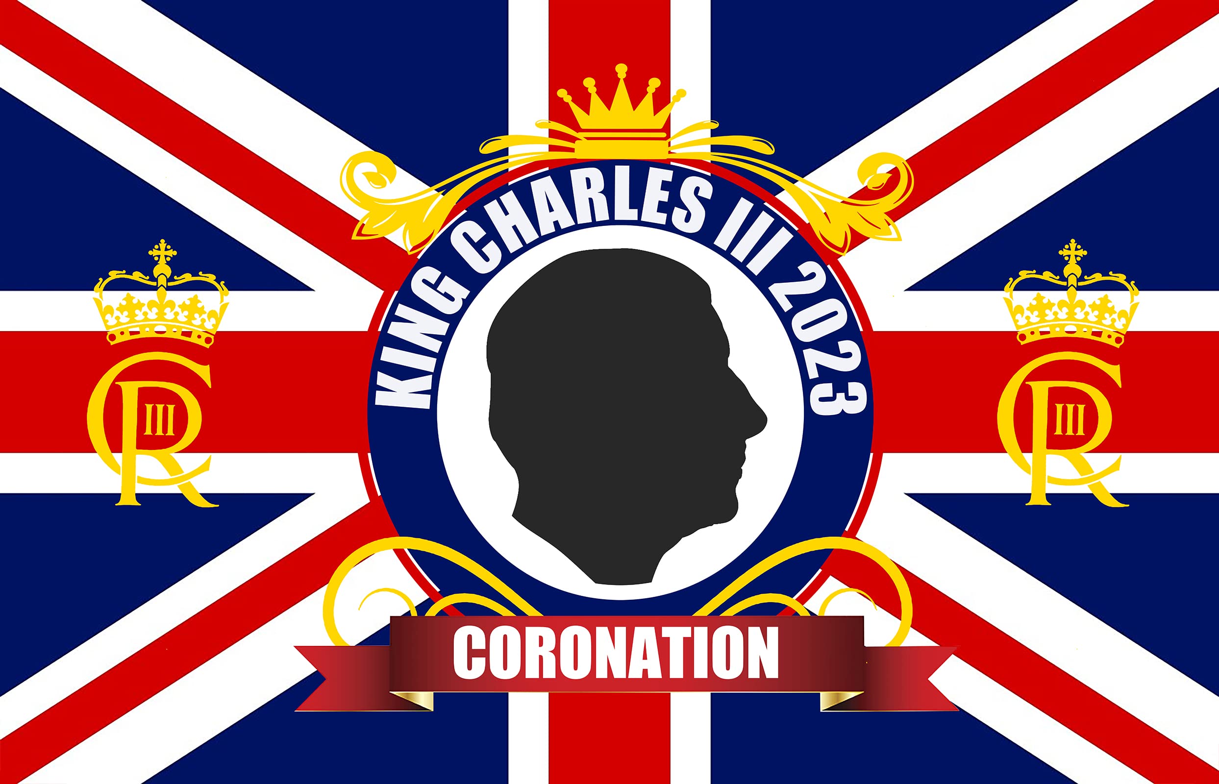 King Charles III Coronation Flag,5ft X 3ft Coronation Flags King ...
