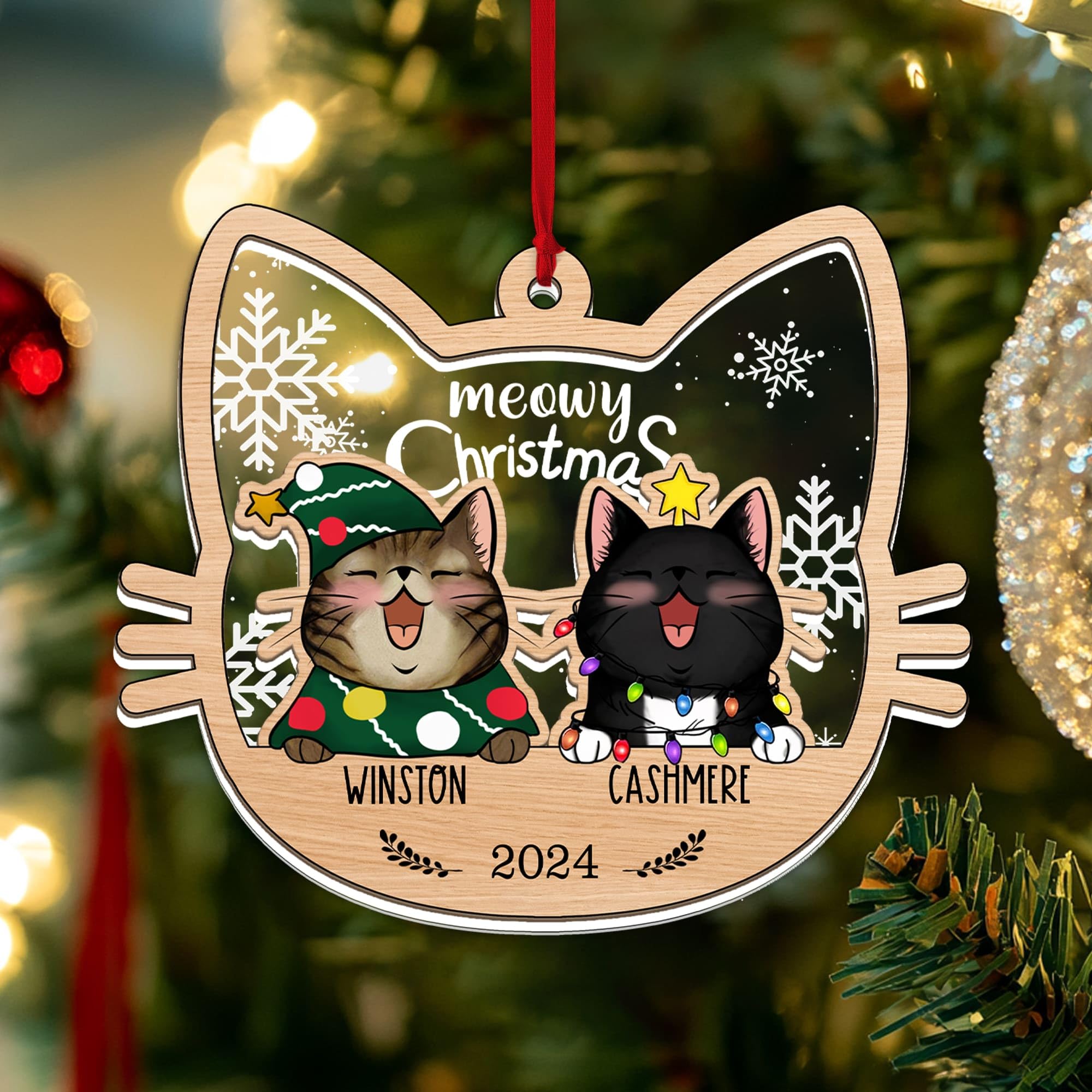 Amazon.com: Personalized Cat Ornament, Cat Christmas Ornament, Custom ...