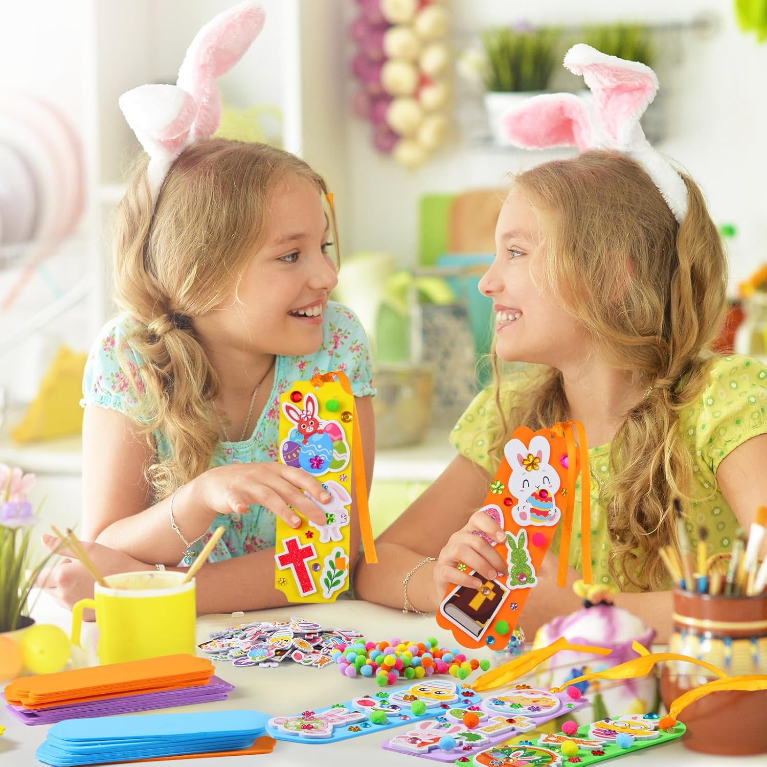 Pasimy 48 juegos de manualidades de Pascua, calcomanías de espuma ...